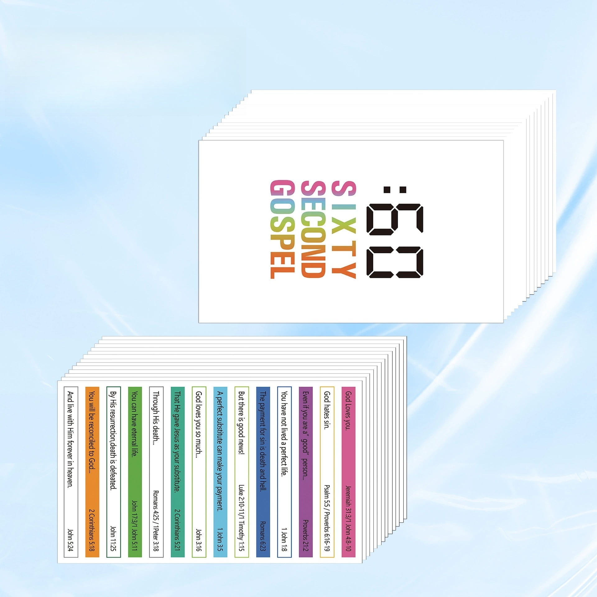 Sixty Second Gospel Scripture Cards 50-Pack, Inspirational Quick-Share ...