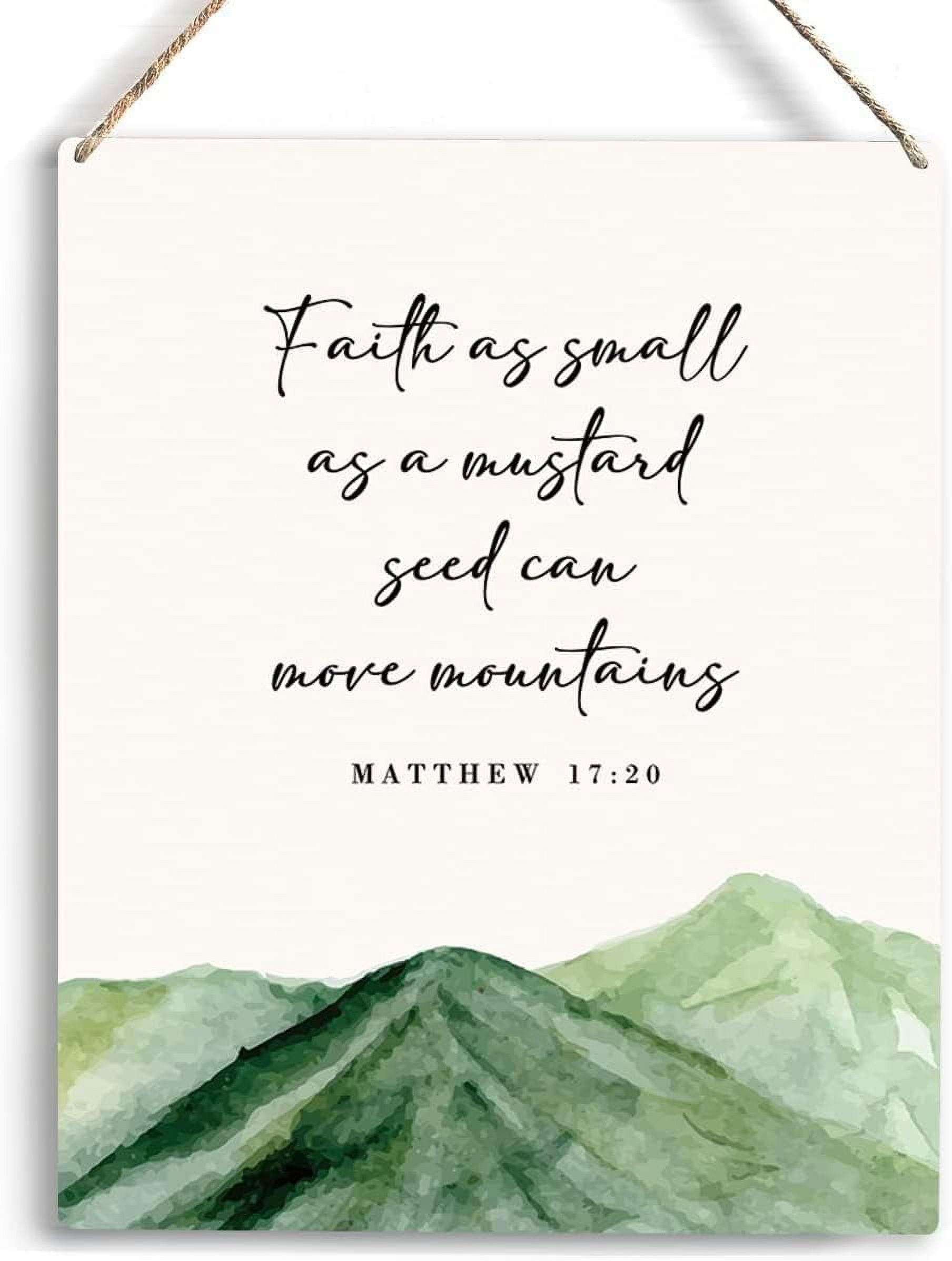 Christian Inspirational Wall Art Faith As Small As A Mustard Seed Can ...
