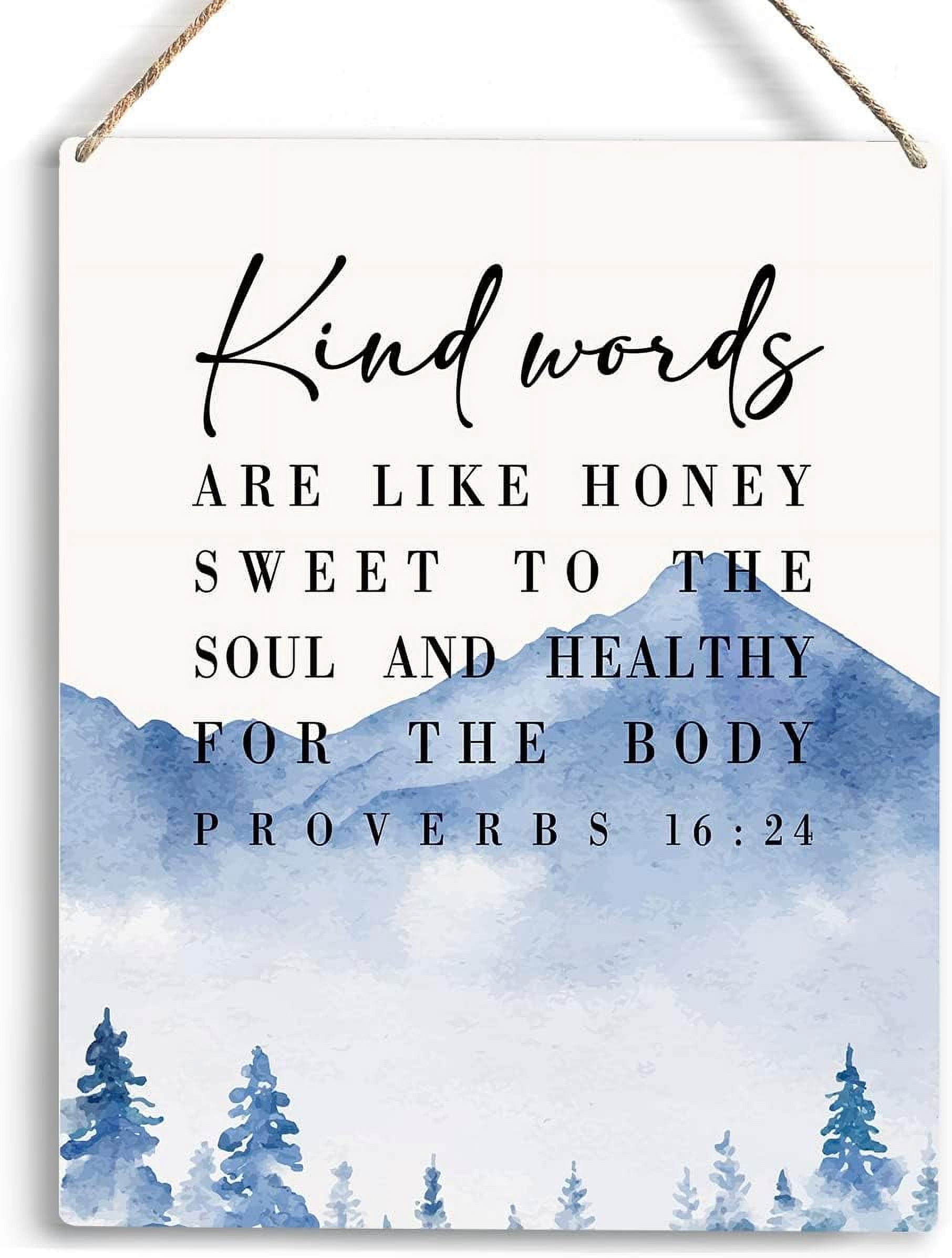 Christian Inspirational Wall Art Kinds Words Are Like Honey Sweet to ...