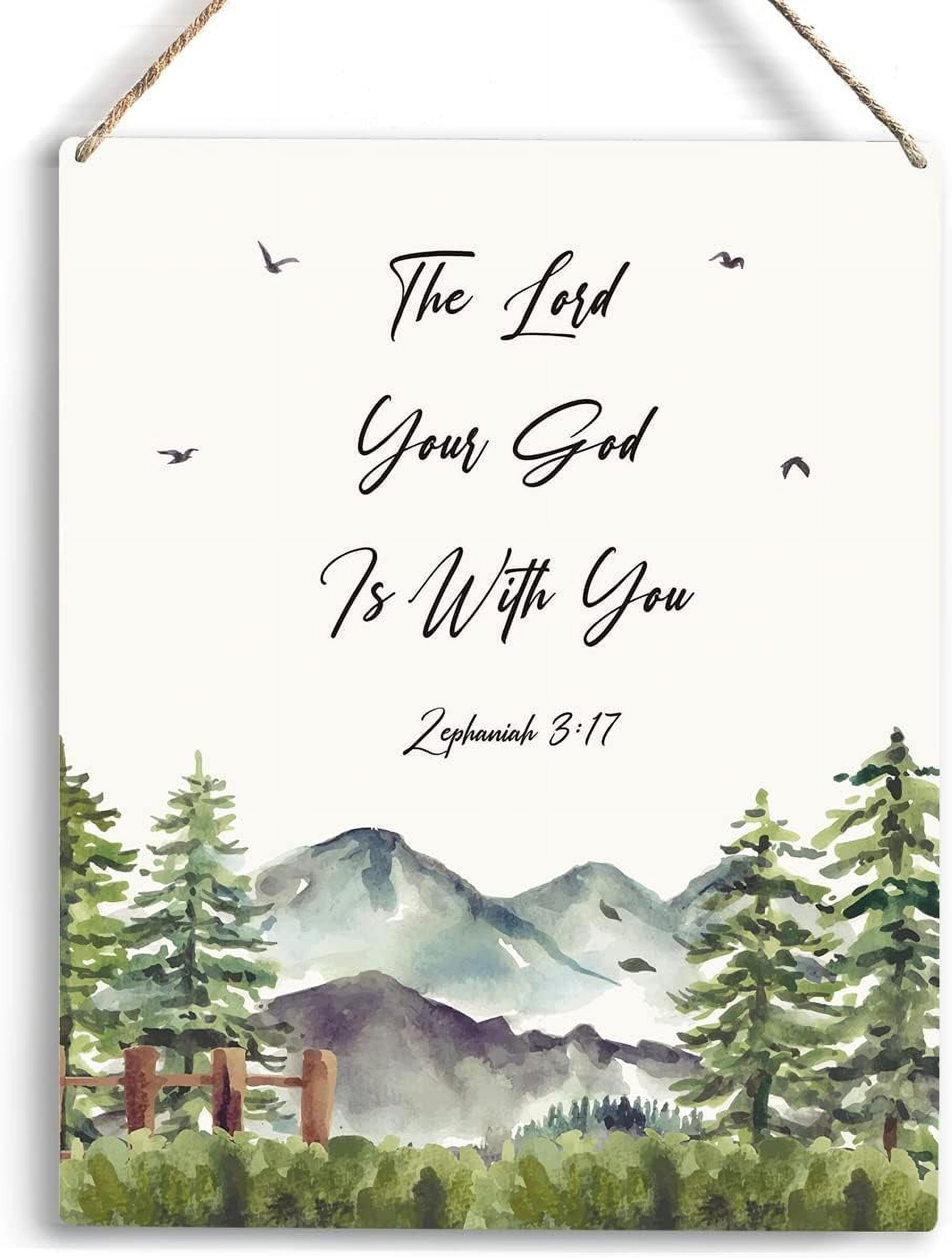 Christian Inspirational Wall Art The Lord Your God Is With You Wall ...
