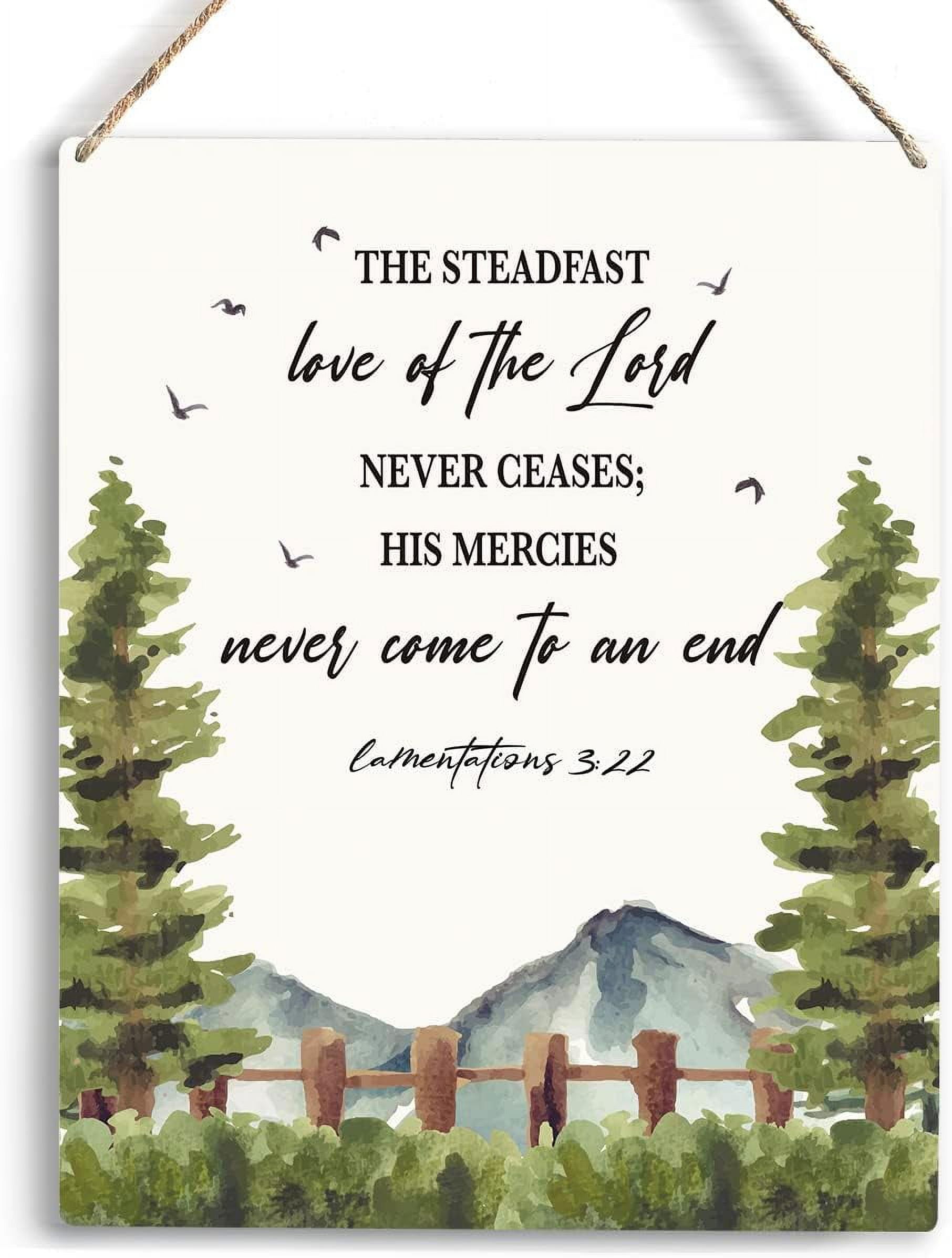 Christian Inspirational Wall Art The Steadfast Love of The Lord Wooden ...