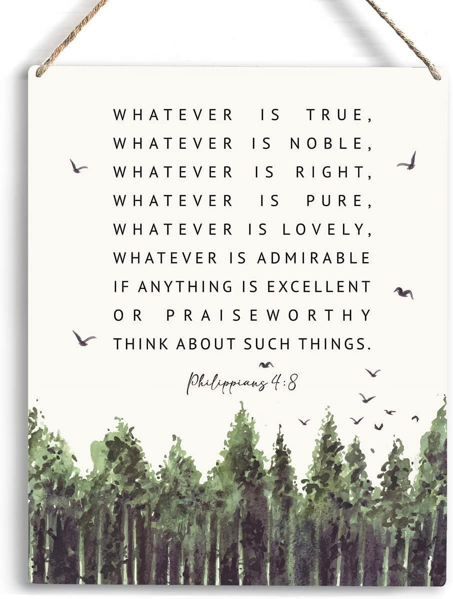 Christian Inspirational Wall Art Whatever Is True Noble Right ...