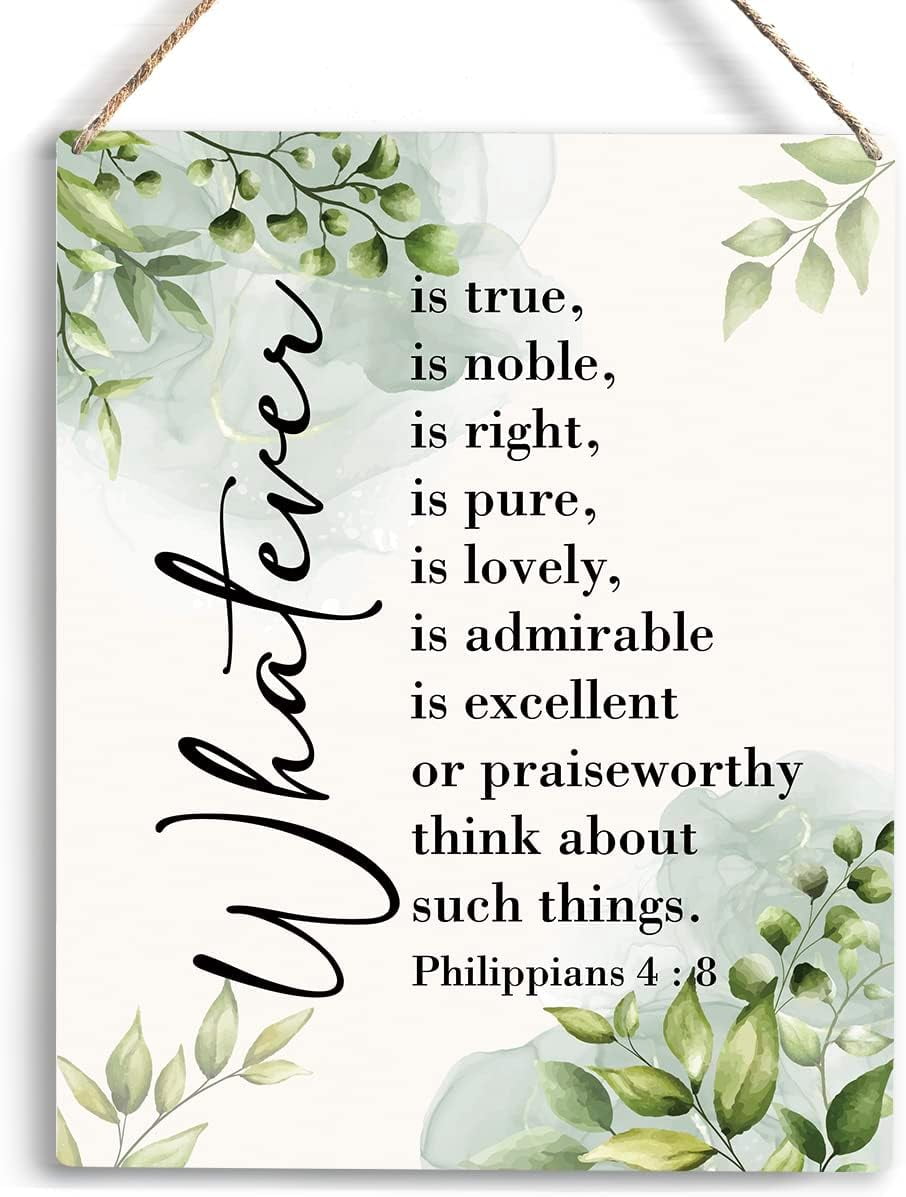 Christian Inspirational Wall Art Whatever Is True Noble Right ...