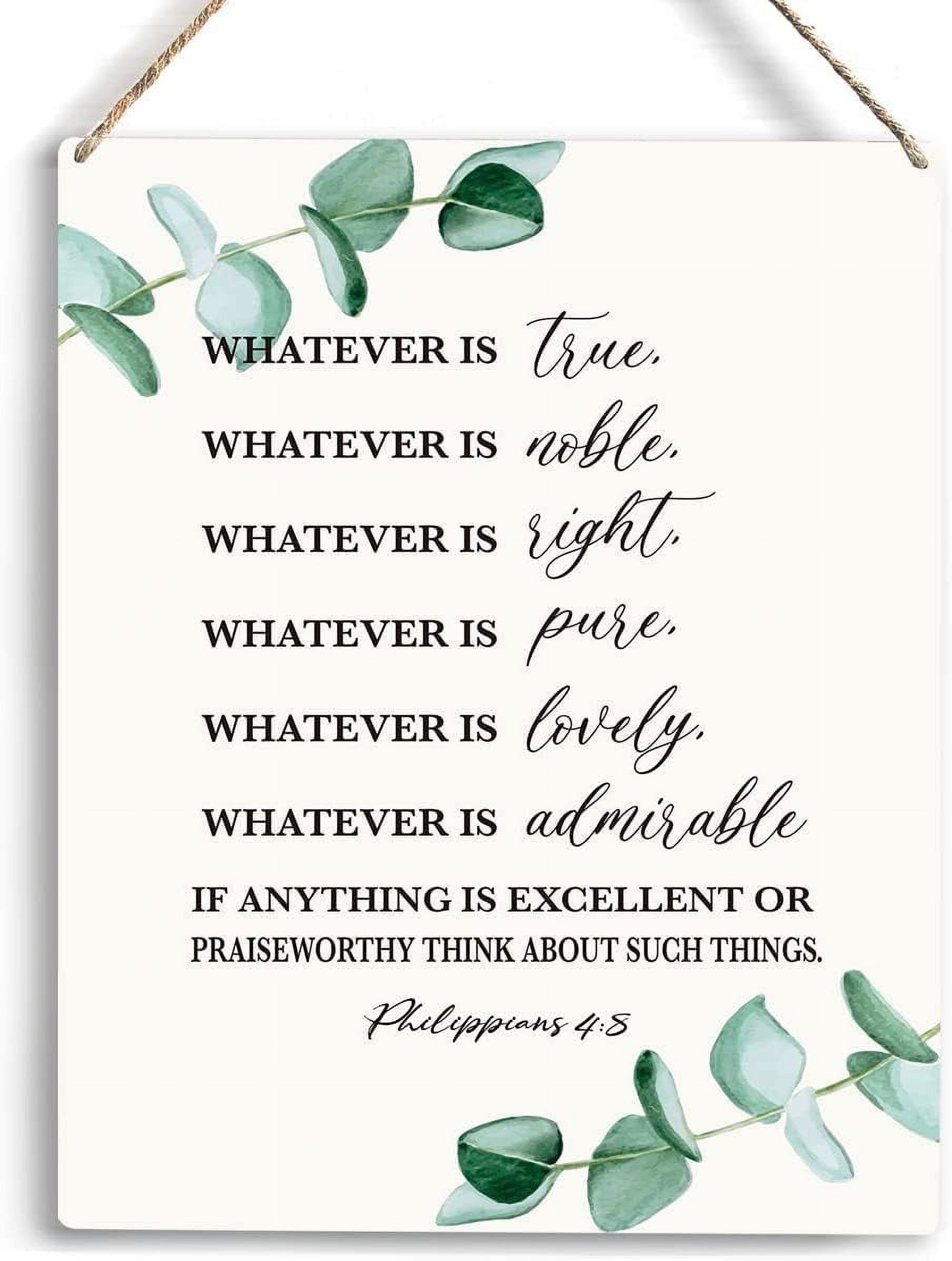 Christian Inspirational Wall Art Whatever Is True Noble Right Pure ...