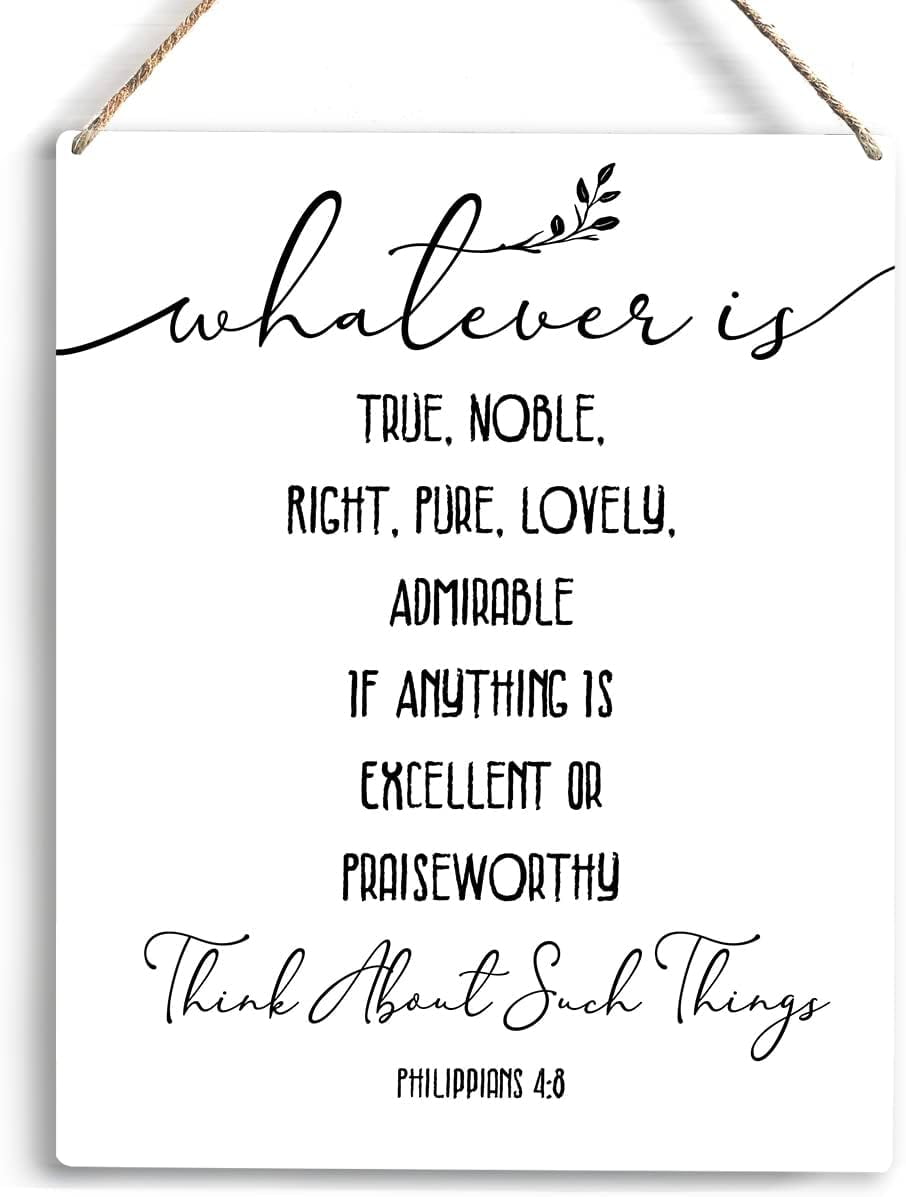 Christian Inspirational Wall Art Whatever Is True Noble Right Pure ...