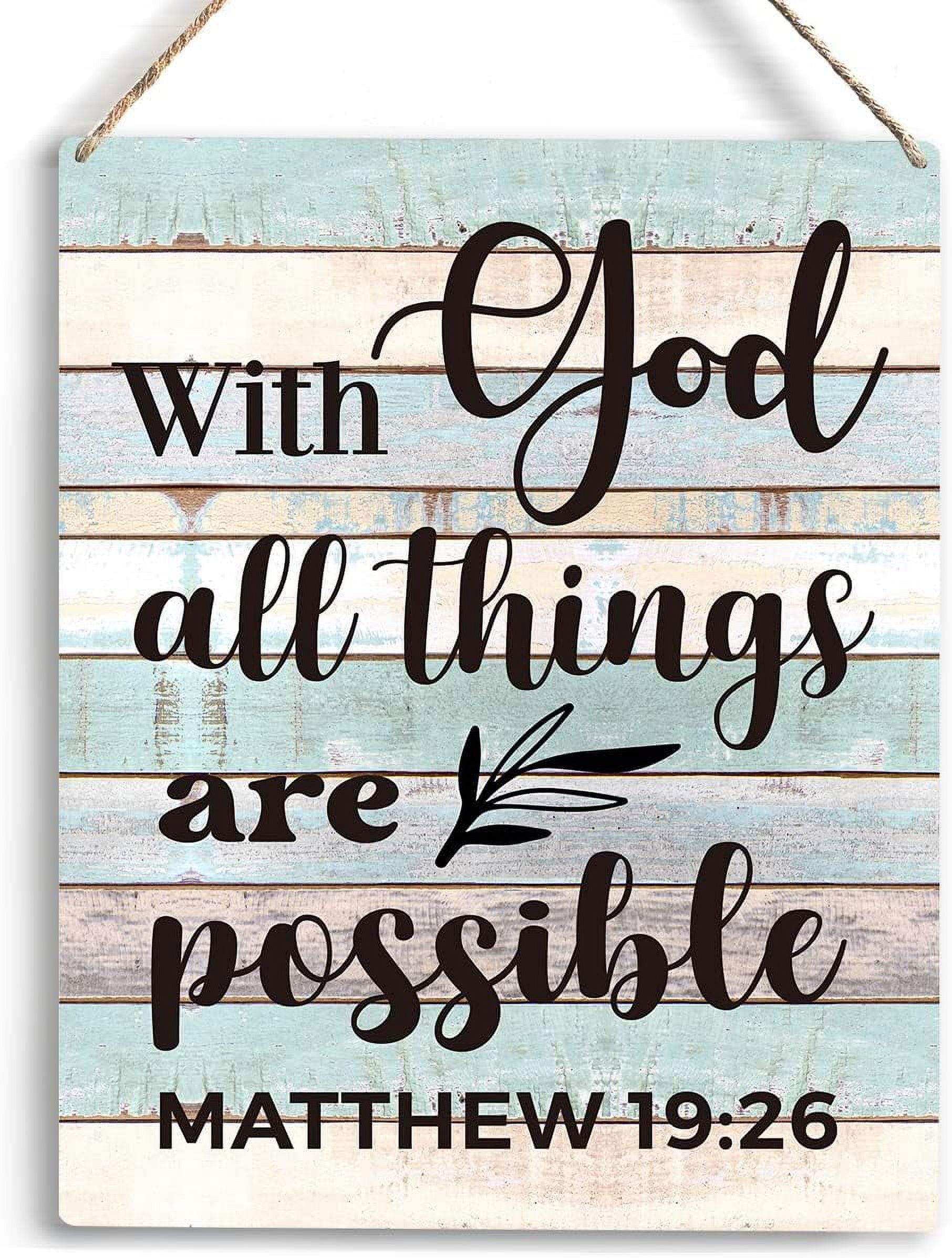 Christian Inspirational Wall Art With God All Things Are Possible ...