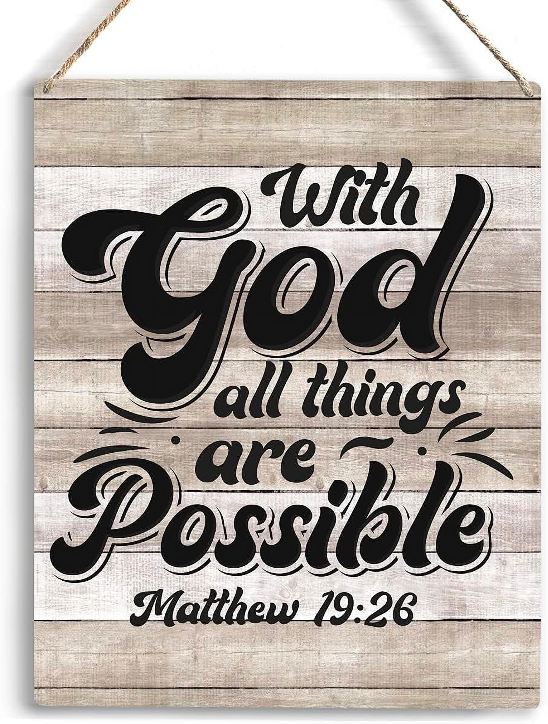 Christian Inspirational Wall Art With God All Things Are Possible ...