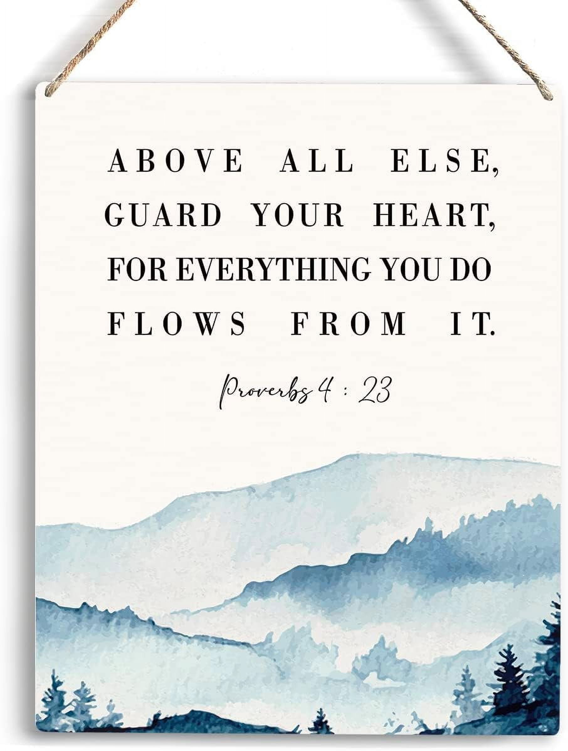 Christian Inspirational Wall Decor Above All Else Guard Your Heart ...