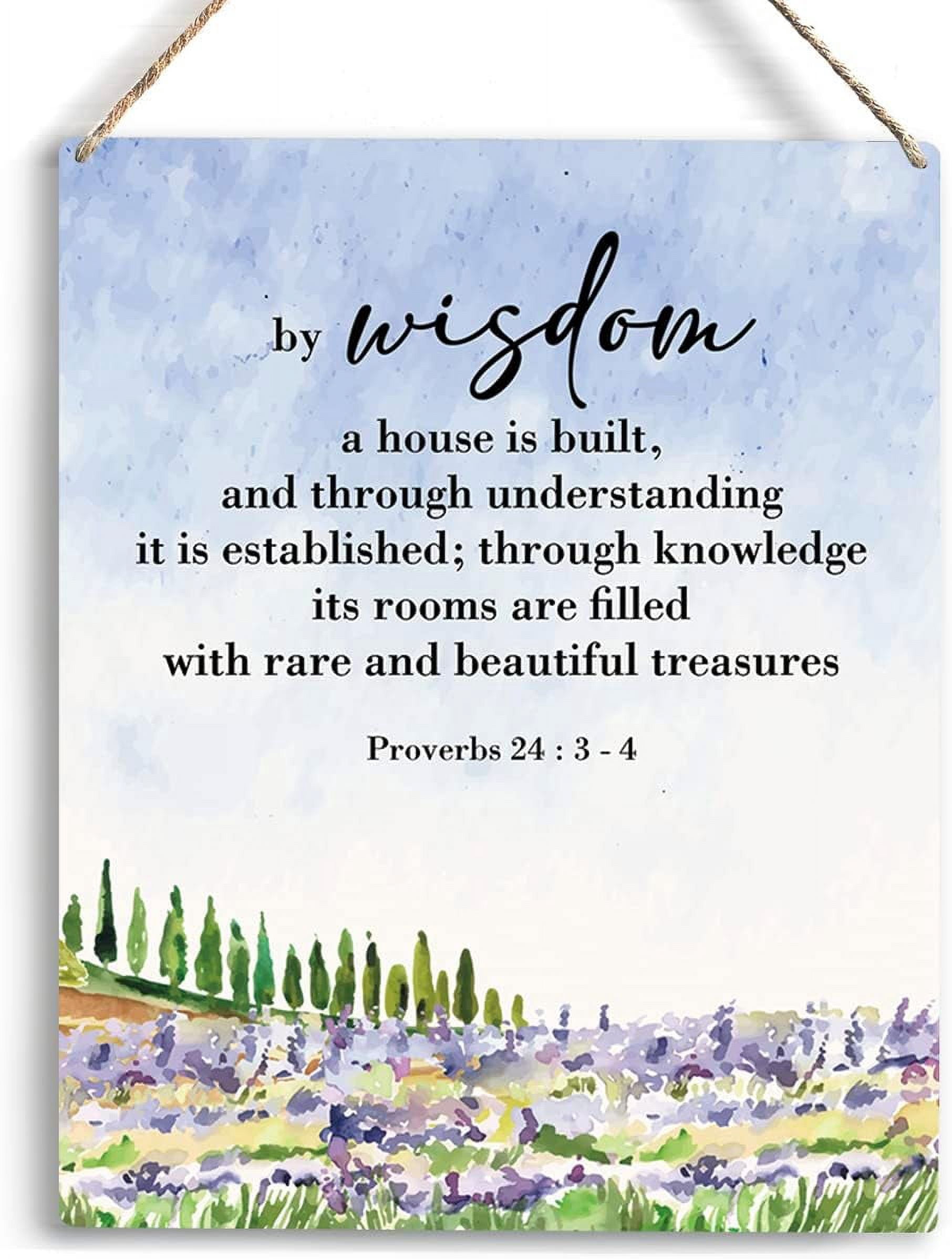 Christian Inspirational Wall Decor By Wisdom A House Is Built Proverbs ...
