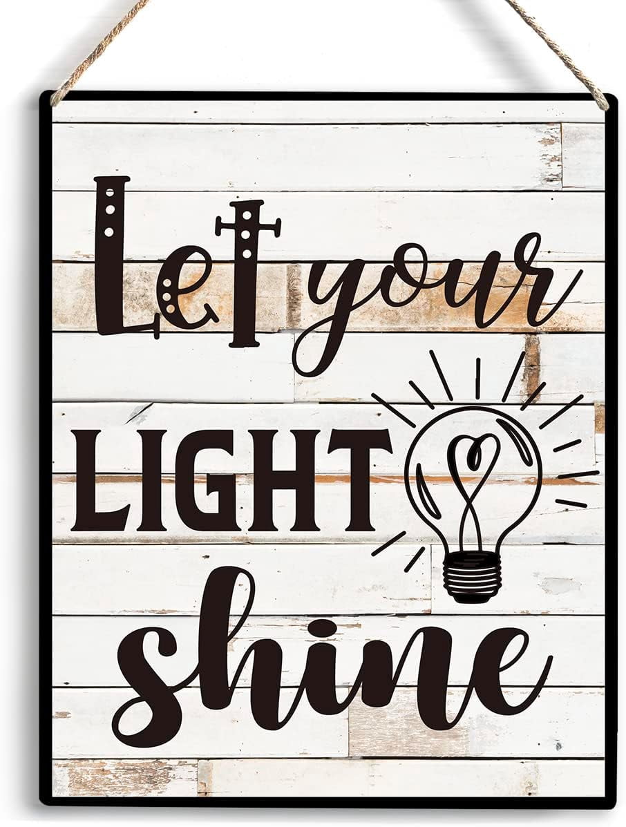 Christian Inspirational Wall Decor Let Your Light Shine Religious Gifts ...