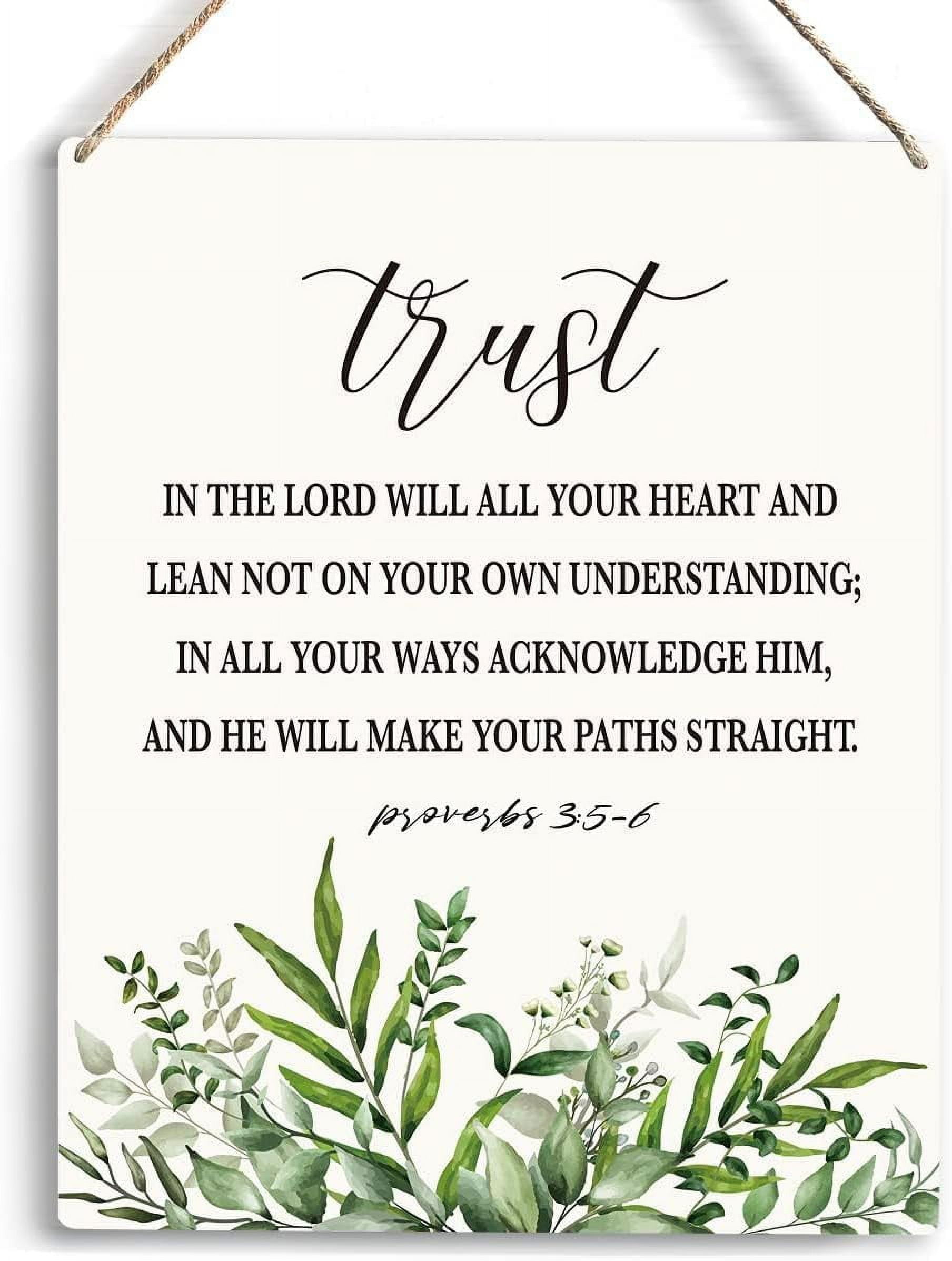 Christian Inspirational Wall Decor Trust In The Lord With All Your ...