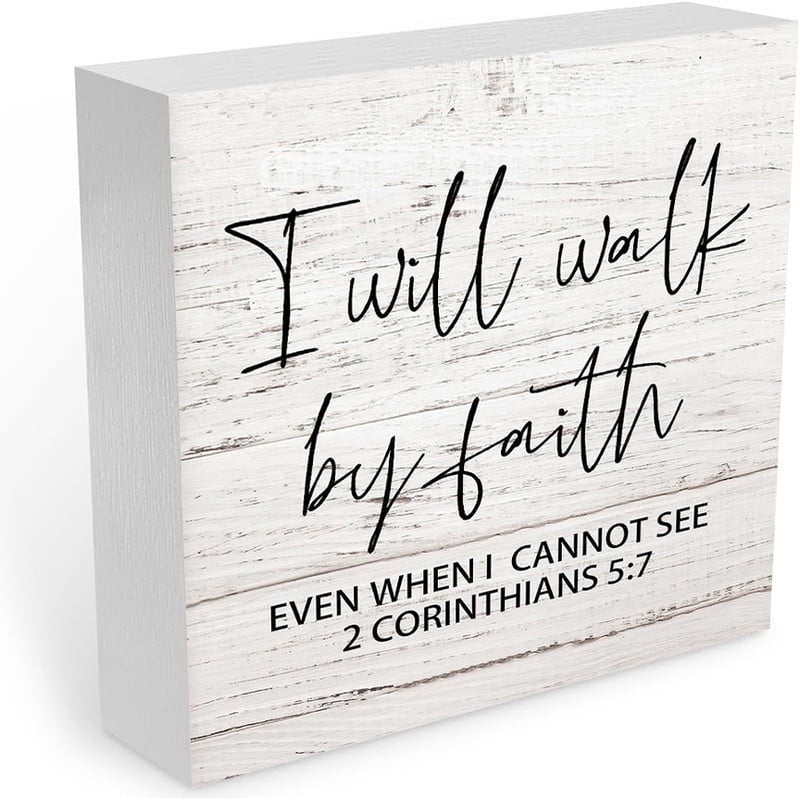 Christian Inspirational Wood Box Sign Decor Office Decor Baptism Gifts ...