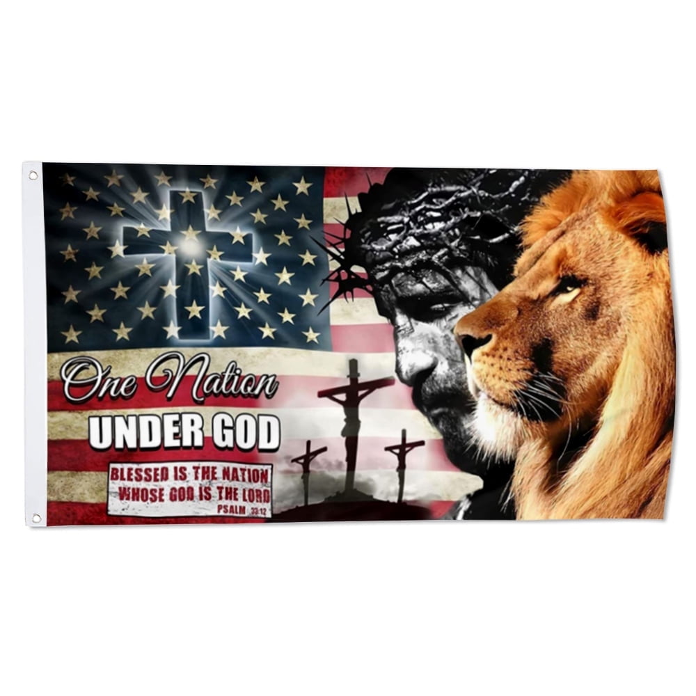 Christian Jesus American Flag One Nation Under God Flags Polyester 3x5 ...