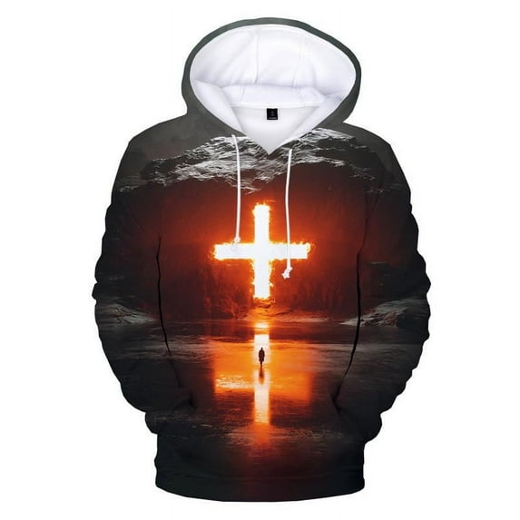 Christian Jesus Believer Men Hoodie 3D Printed Cross Sweater Spring ...