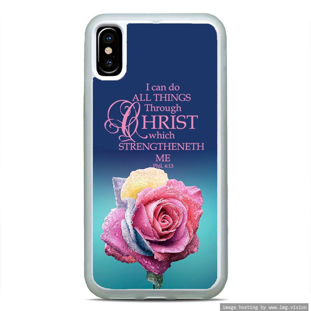 Christian Jesus Bible Verse Religion Slim Hard Rubber Custom White Case ...