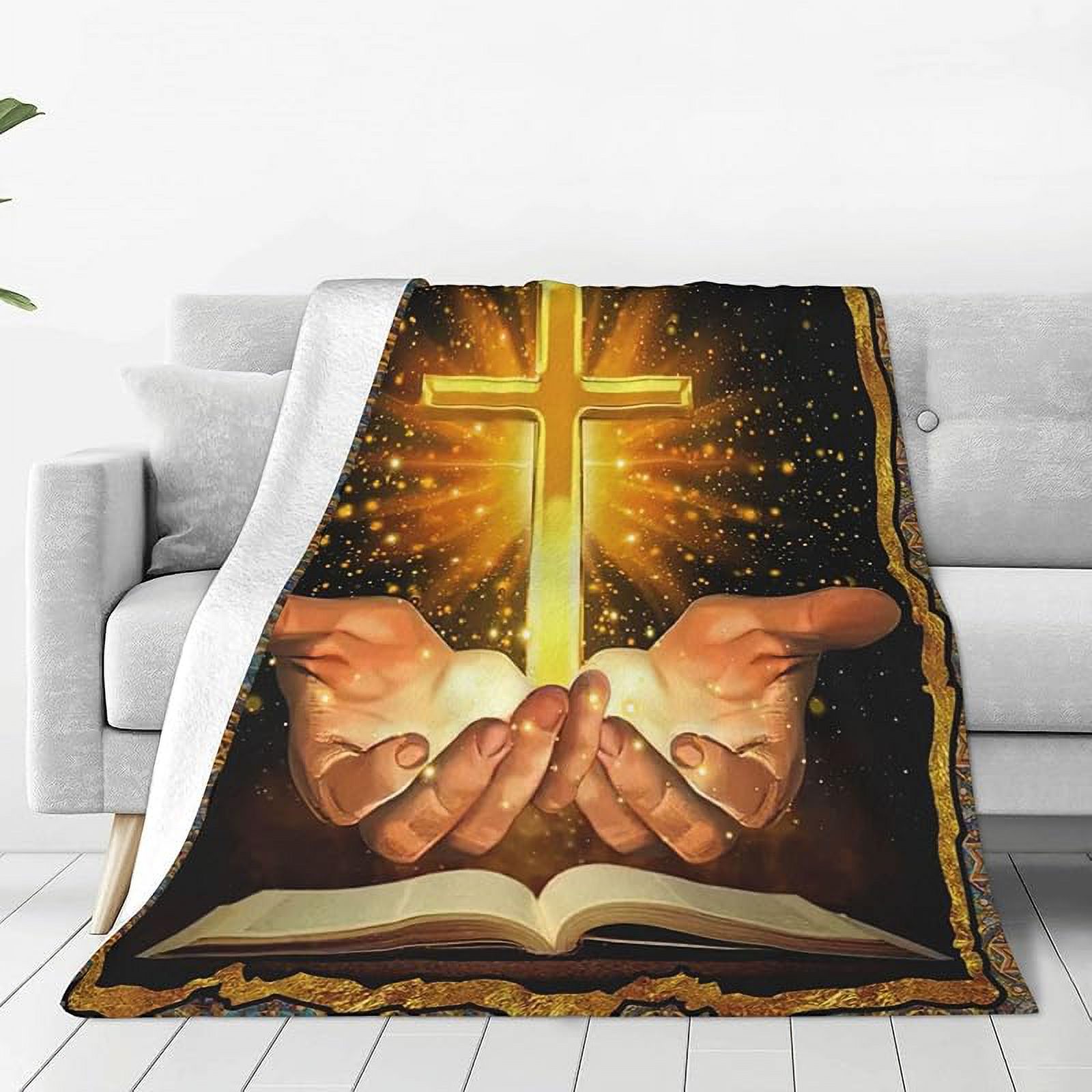 Christian Jesus Blanket American Flag Bald Eagle Decor Throw Blanket ...
