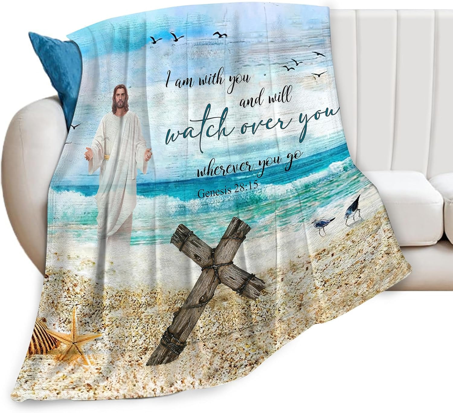 Christian Jesus Blanket Christian Gifts for Women & Men Religious Cross ...