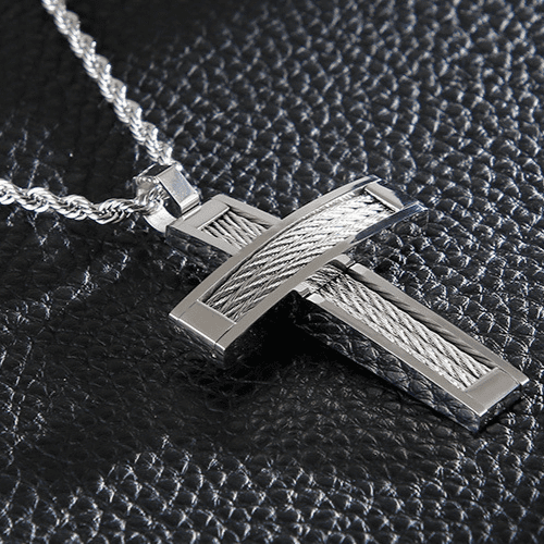 Christian Jesus Cross 14K Yellow Gold Necklace For Women Men Chains ...