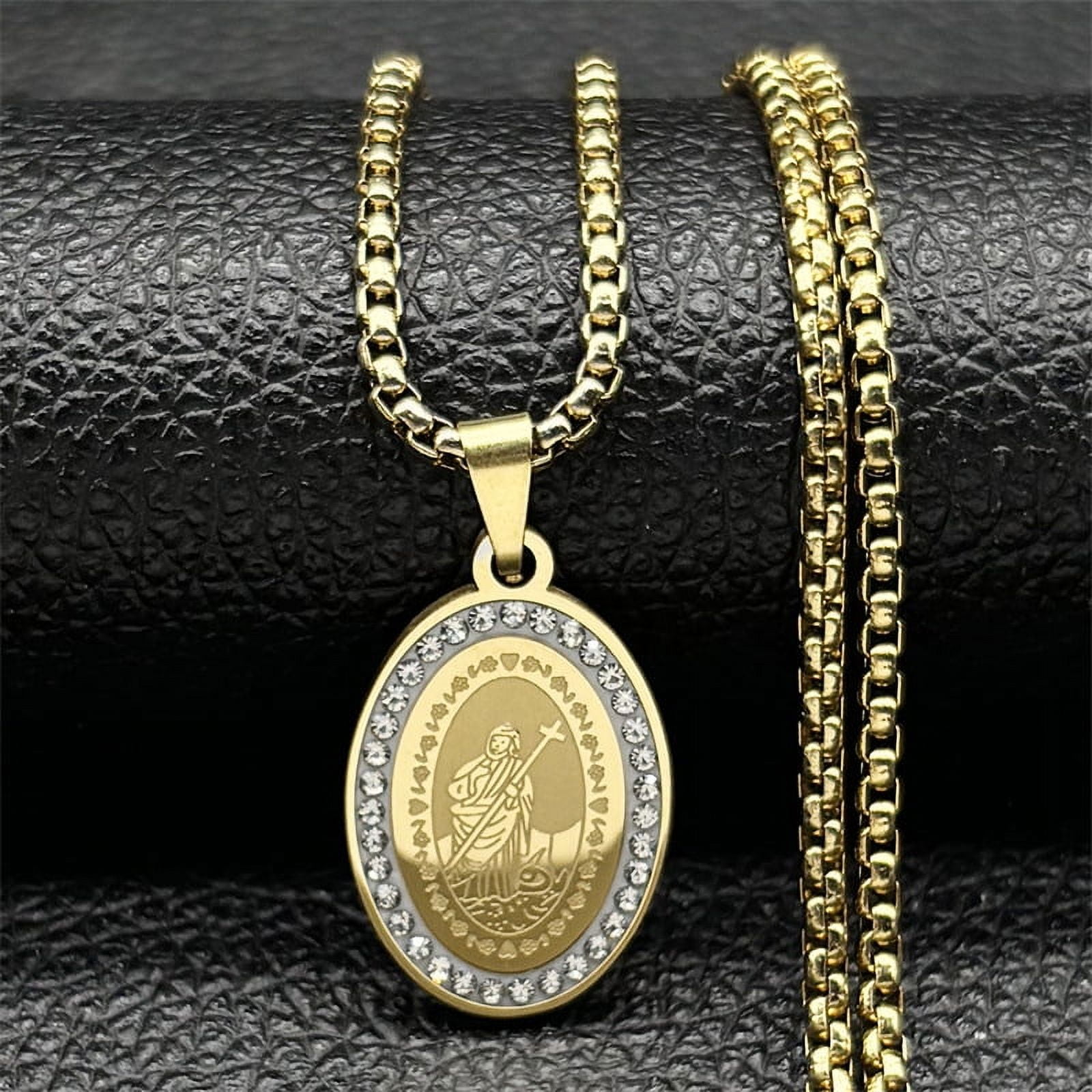 Christian Jesus Cross Crucifix Pendant Necklace for Women Men 14K ...