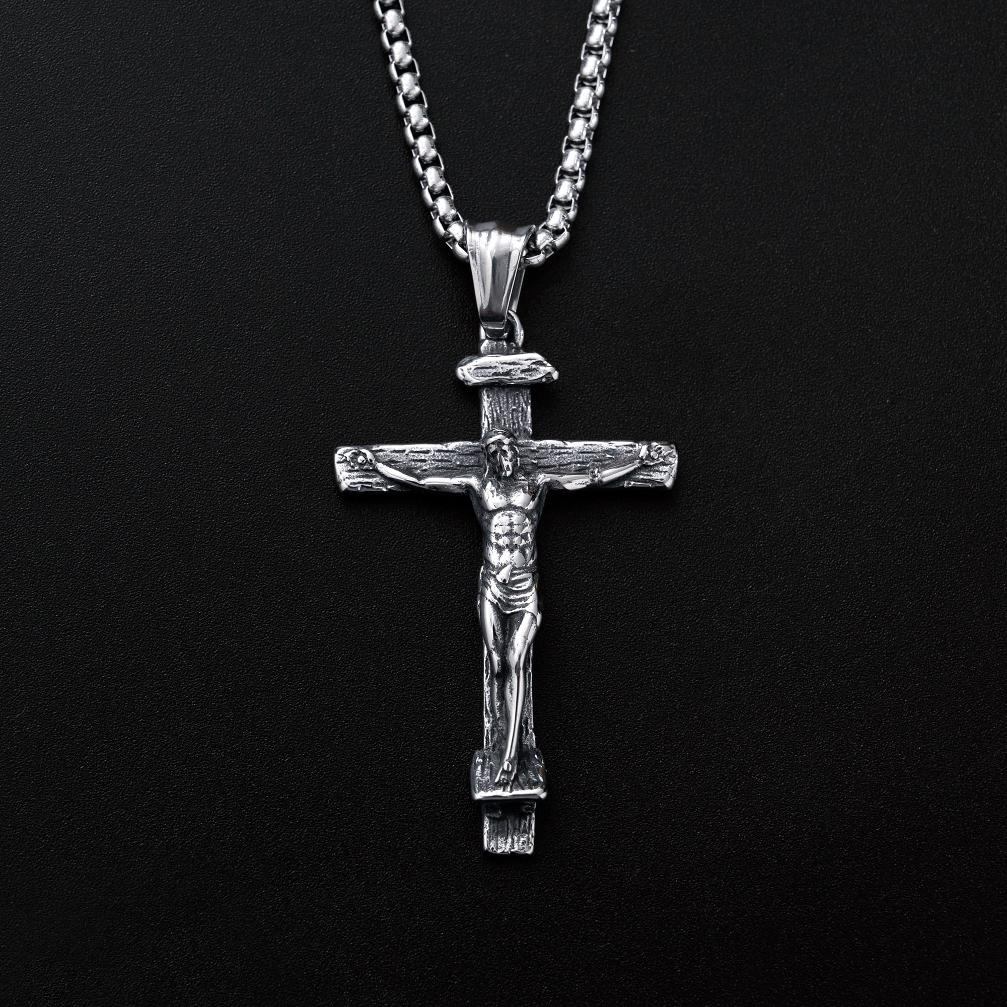 Christian Jesus Cross Necklace 925 Sterling Silver Cross Necklace for ...