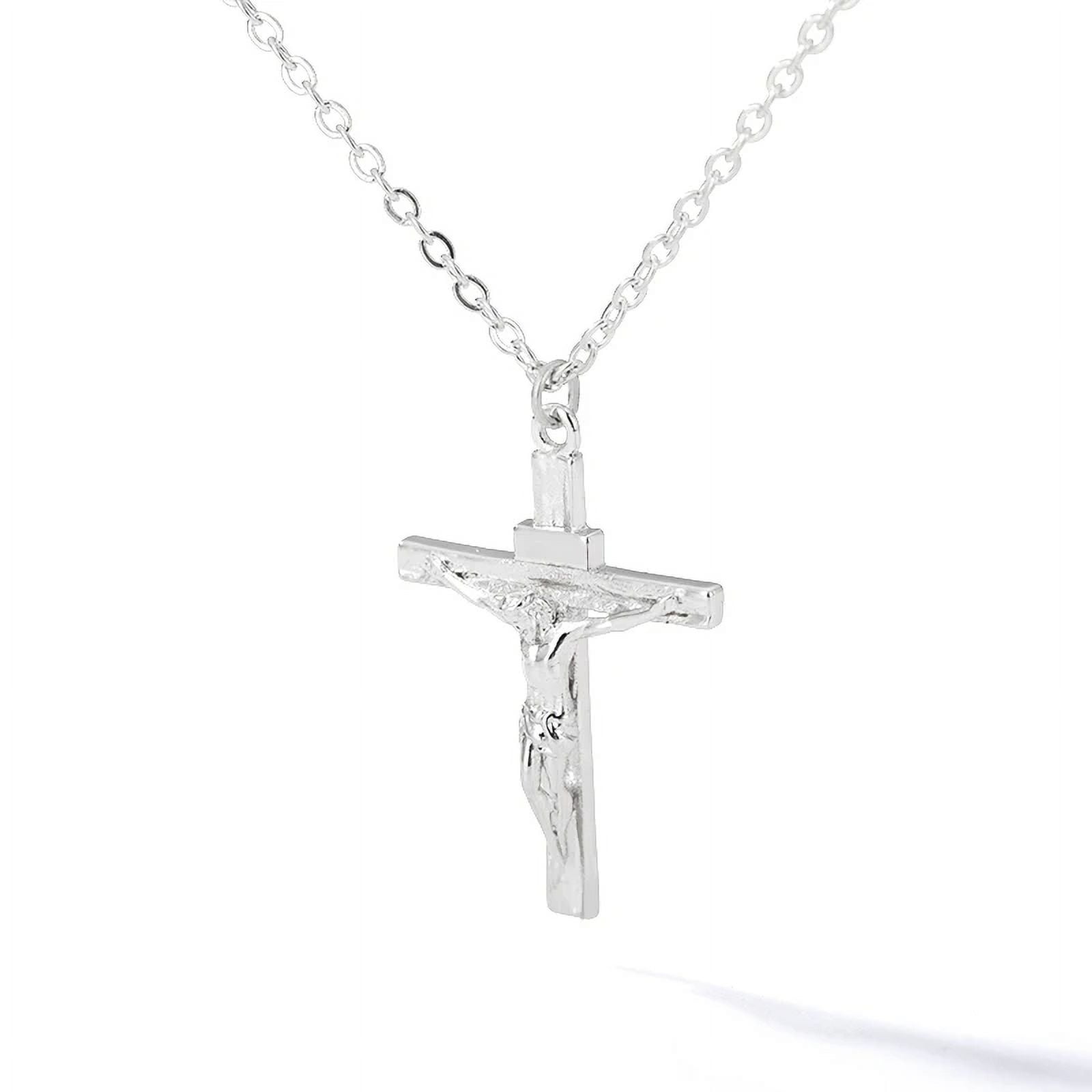 Christian Jesus Cross Necklace For Women Men Stainless Steel Chains ...