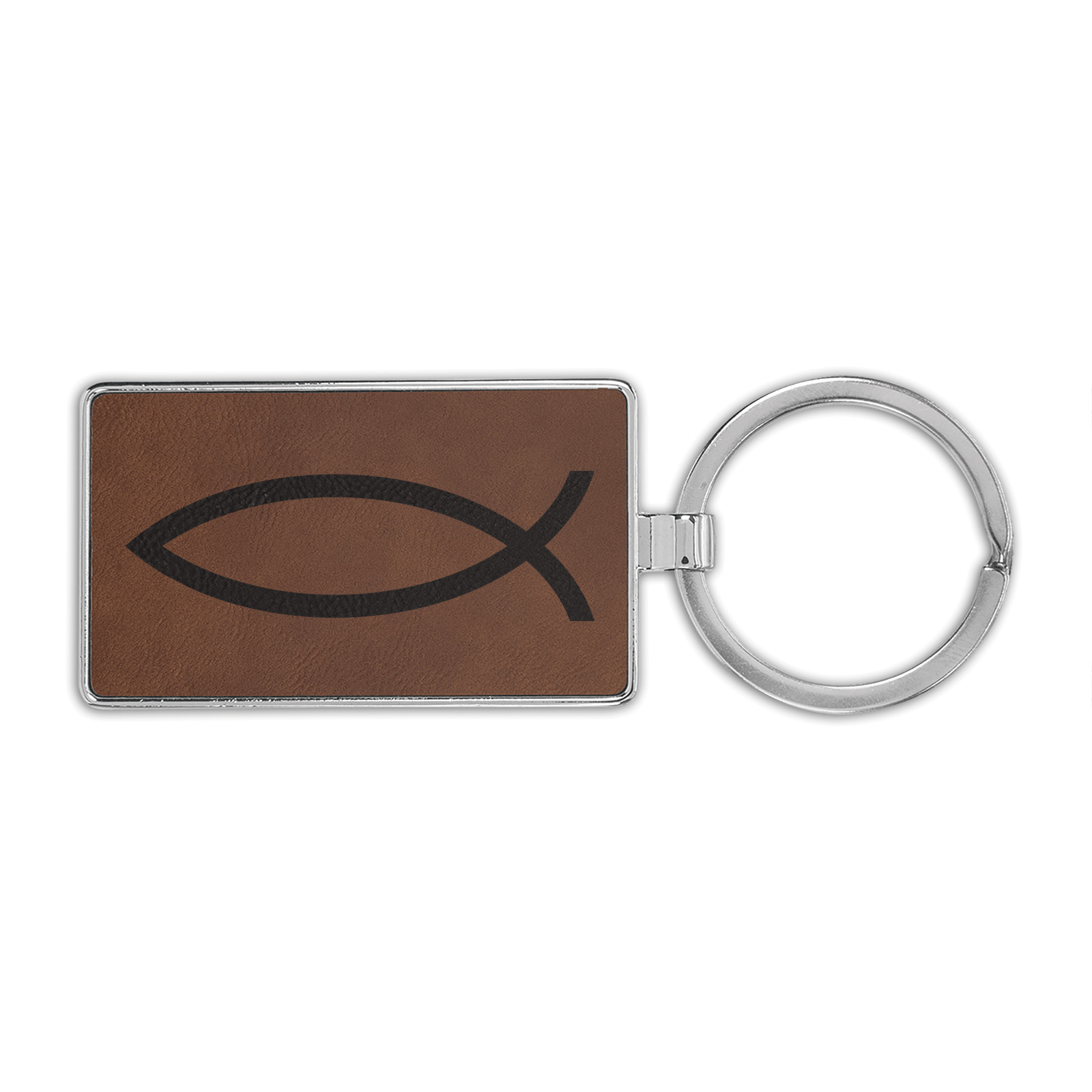 Christian Jesus Fish Ichthys Premium Leatherette Keychain faith ...
