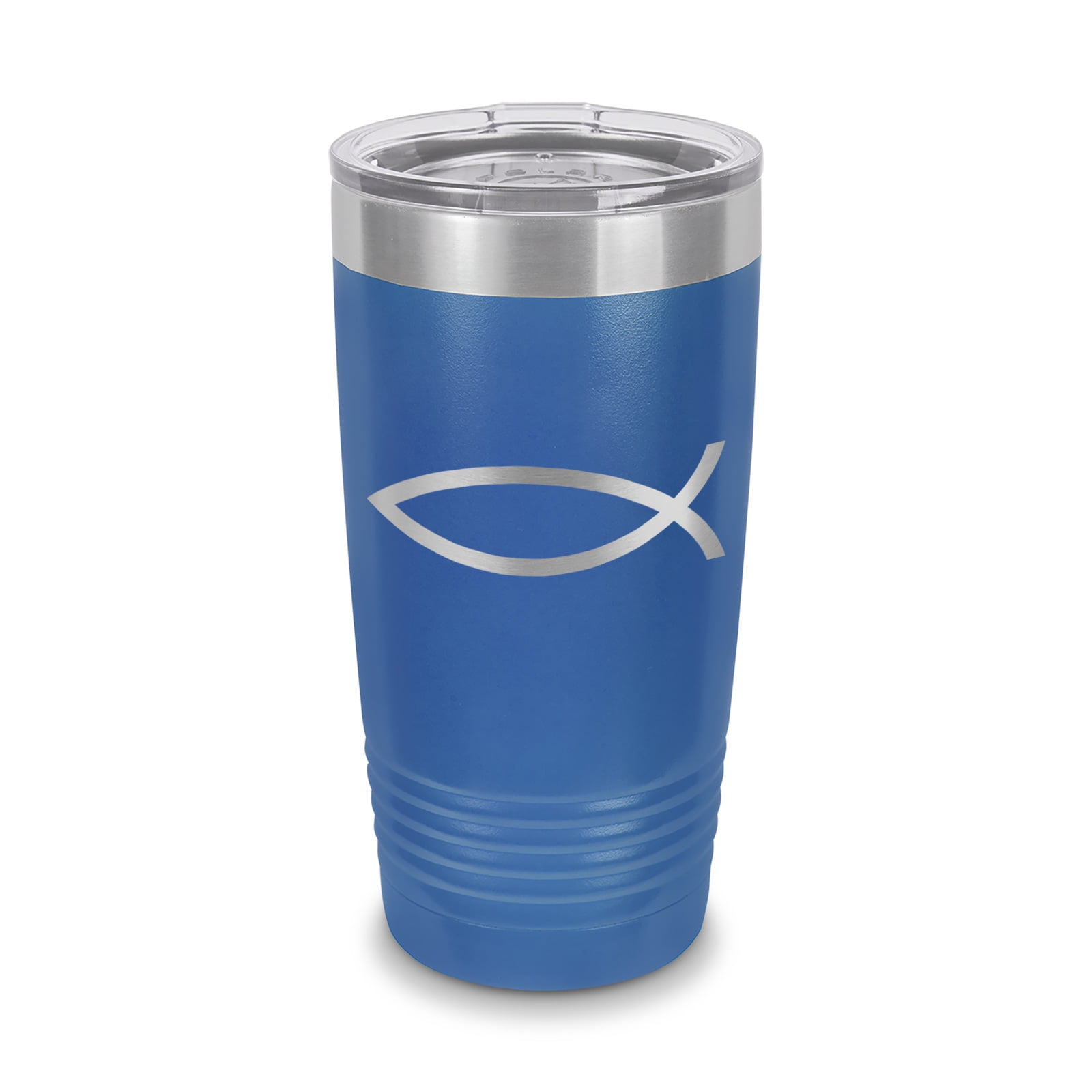 Christian Jesus Fish Ichthys Tumbler 20 oz - Laser Engraved w/ Clear ...