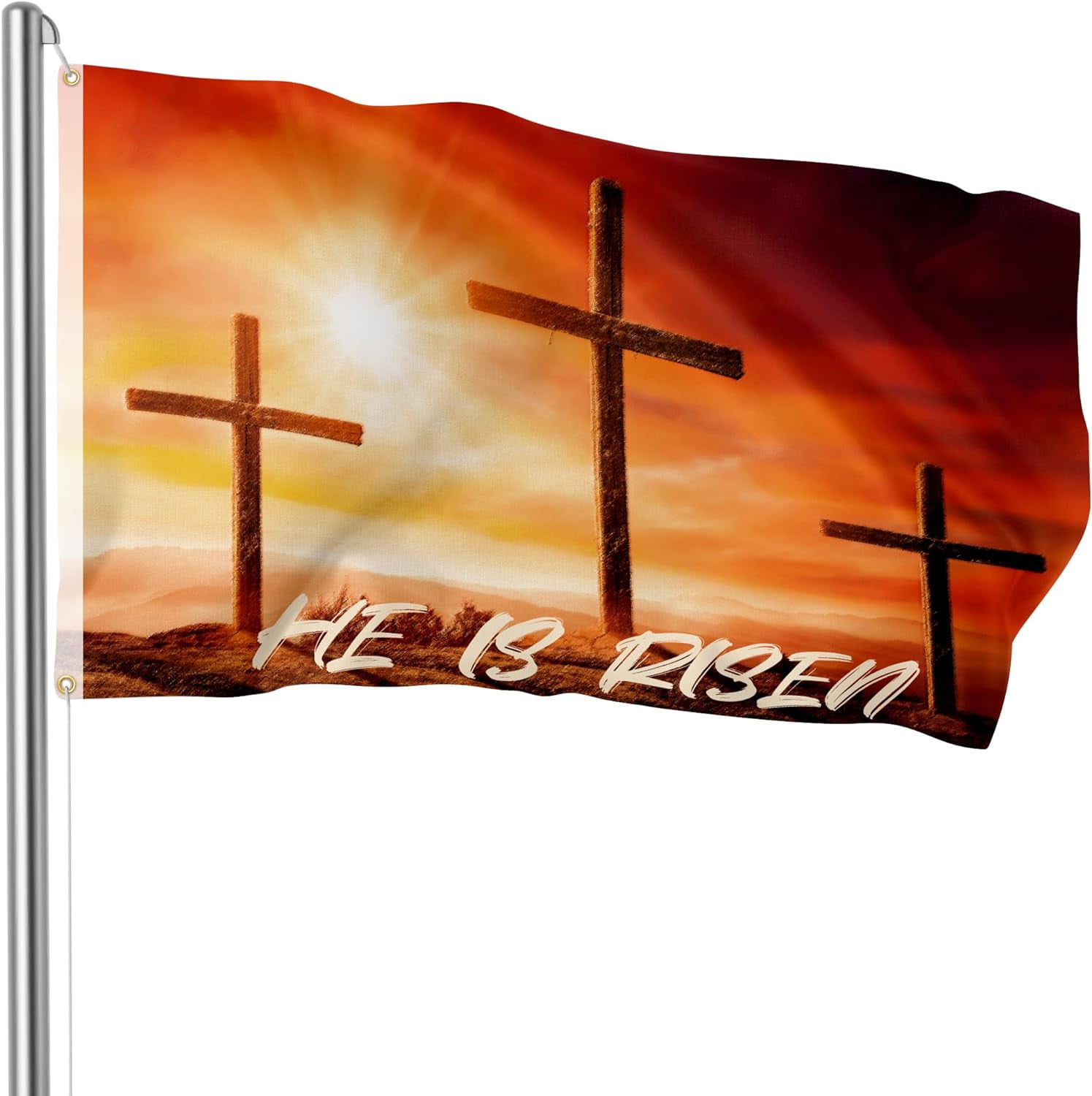 Christian Jesus Flags for Outside - He is Risen Christian Flags Outdoor ...