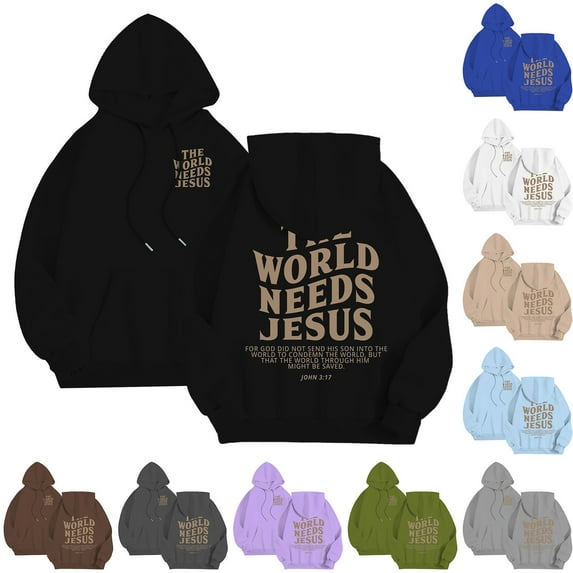 Christian Jesus Hoodies for Men Religious Faith Sweatshirt Jesus Letter ...