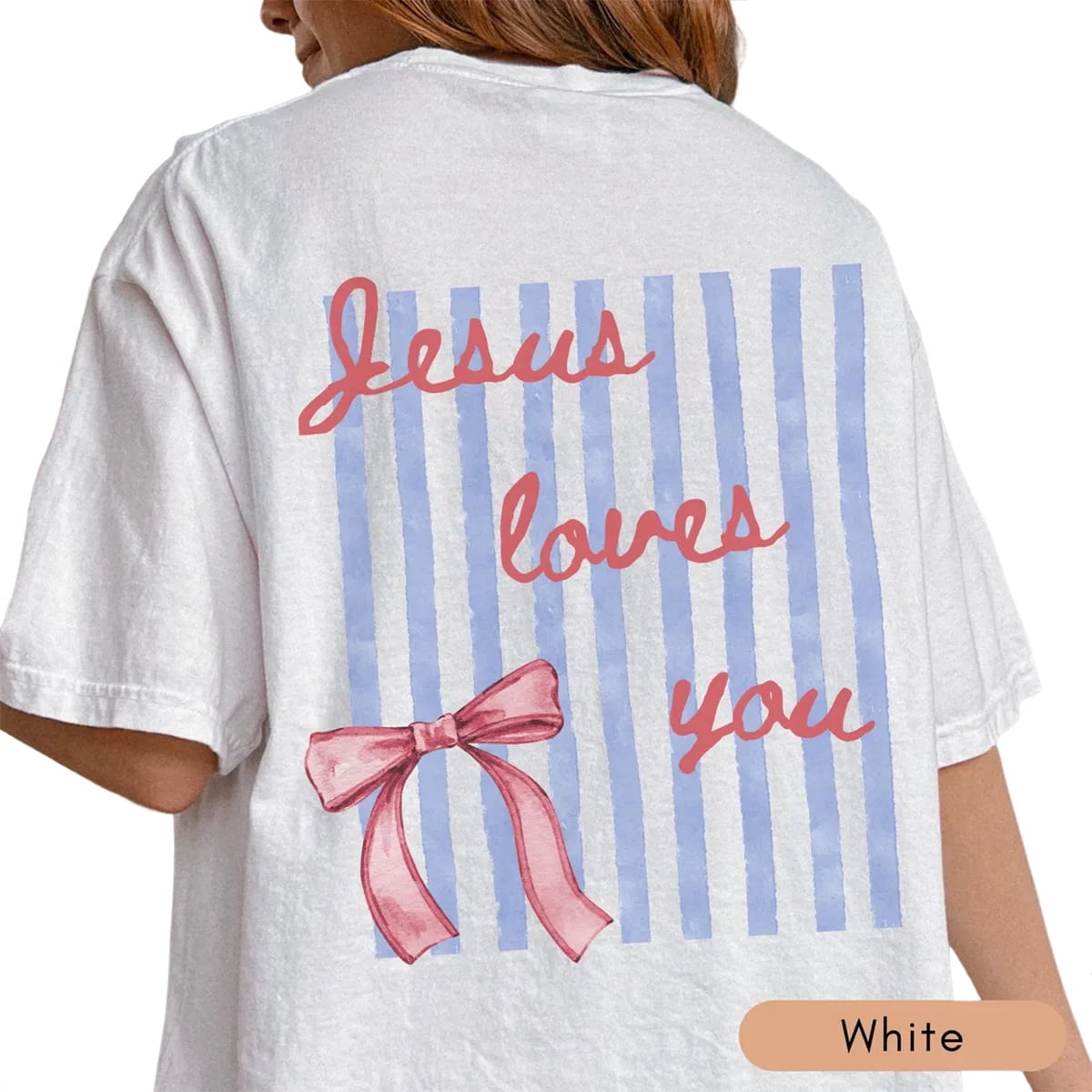 Christian Jesus Loves You Preppy Graphic T-Shirt for Women - Walmart.com