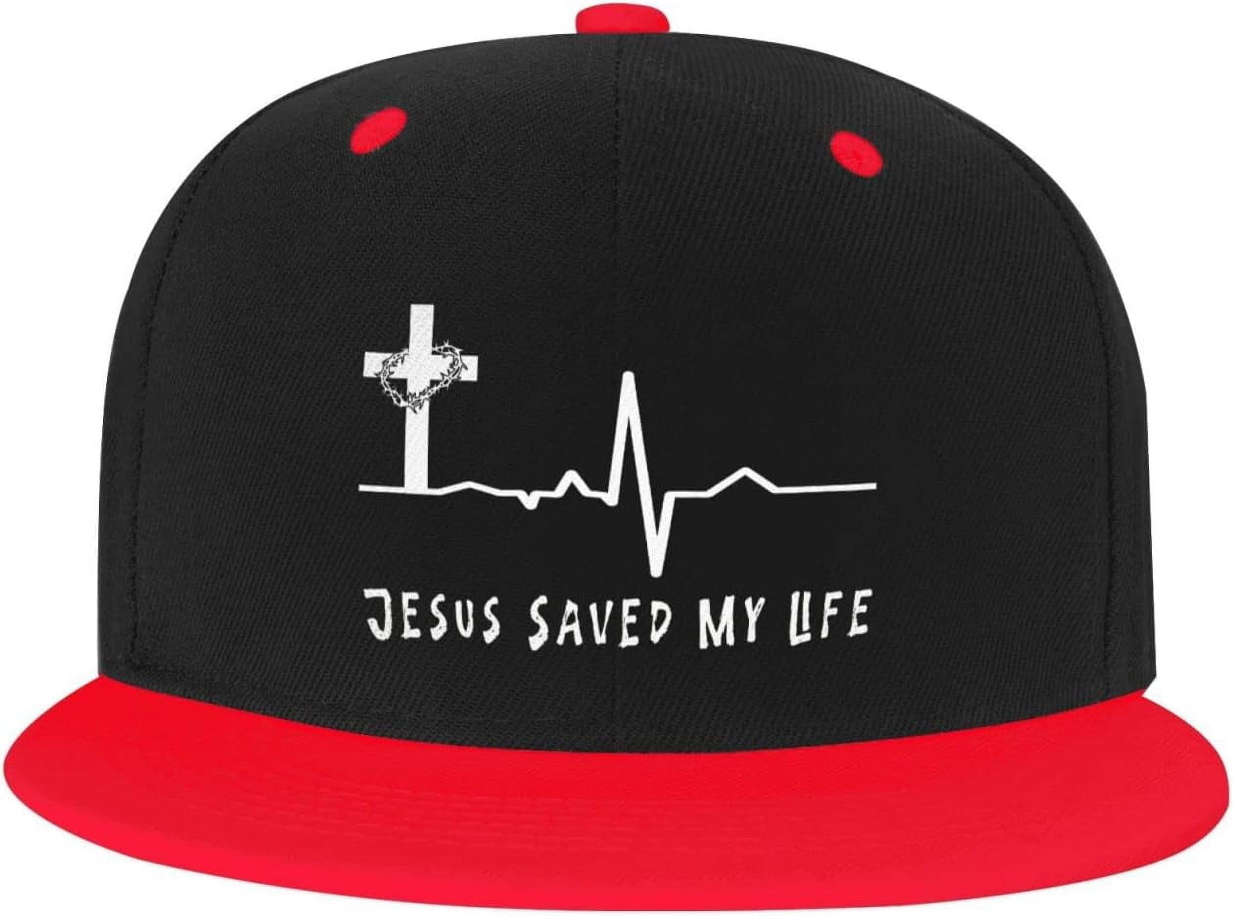 Christian Jesus Saved My Life Cross Flat Bill Hats - Walmart.com