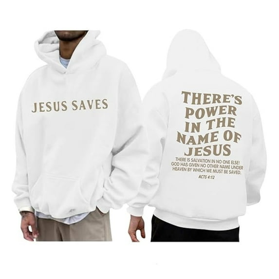 Christian Jesus Saves Hoodies for Men Inspirational Religious Faith ...