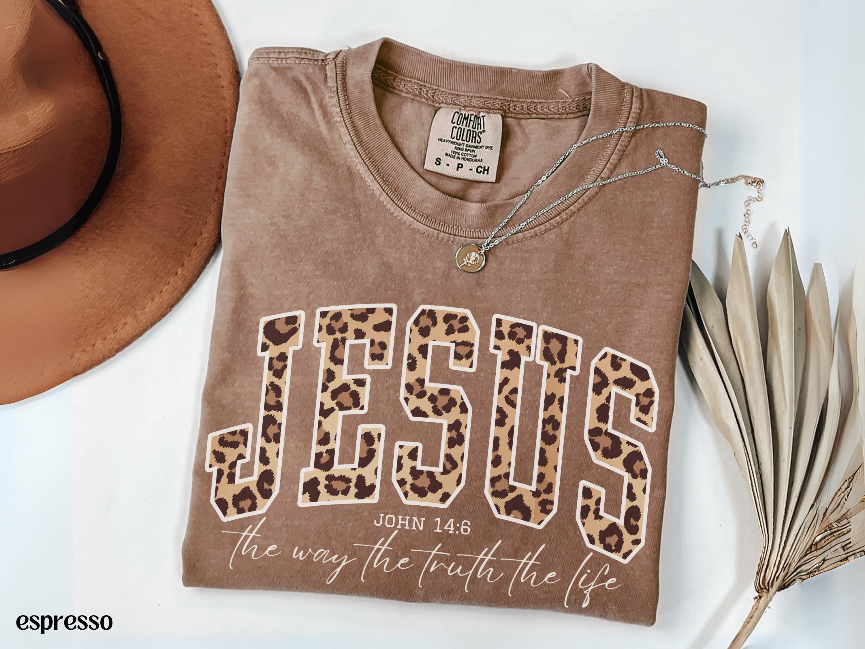 Christian Jesus Shirt Cheetah Print Bible Verse Tshirt Trendy Women ...