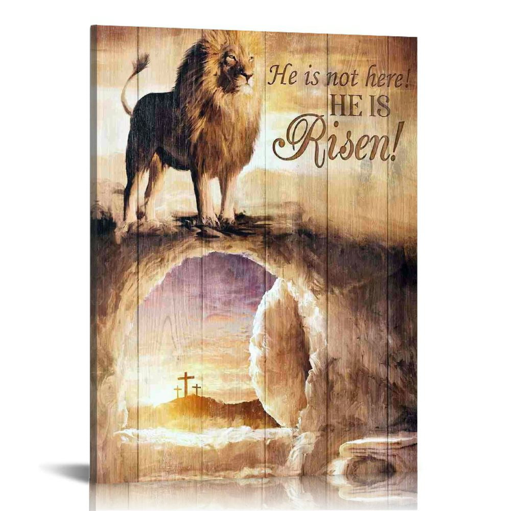 Christian Jesus Wall Art Jesus Leaves the Tomb Canvas Painting Resurrected Savior Leaves the ...