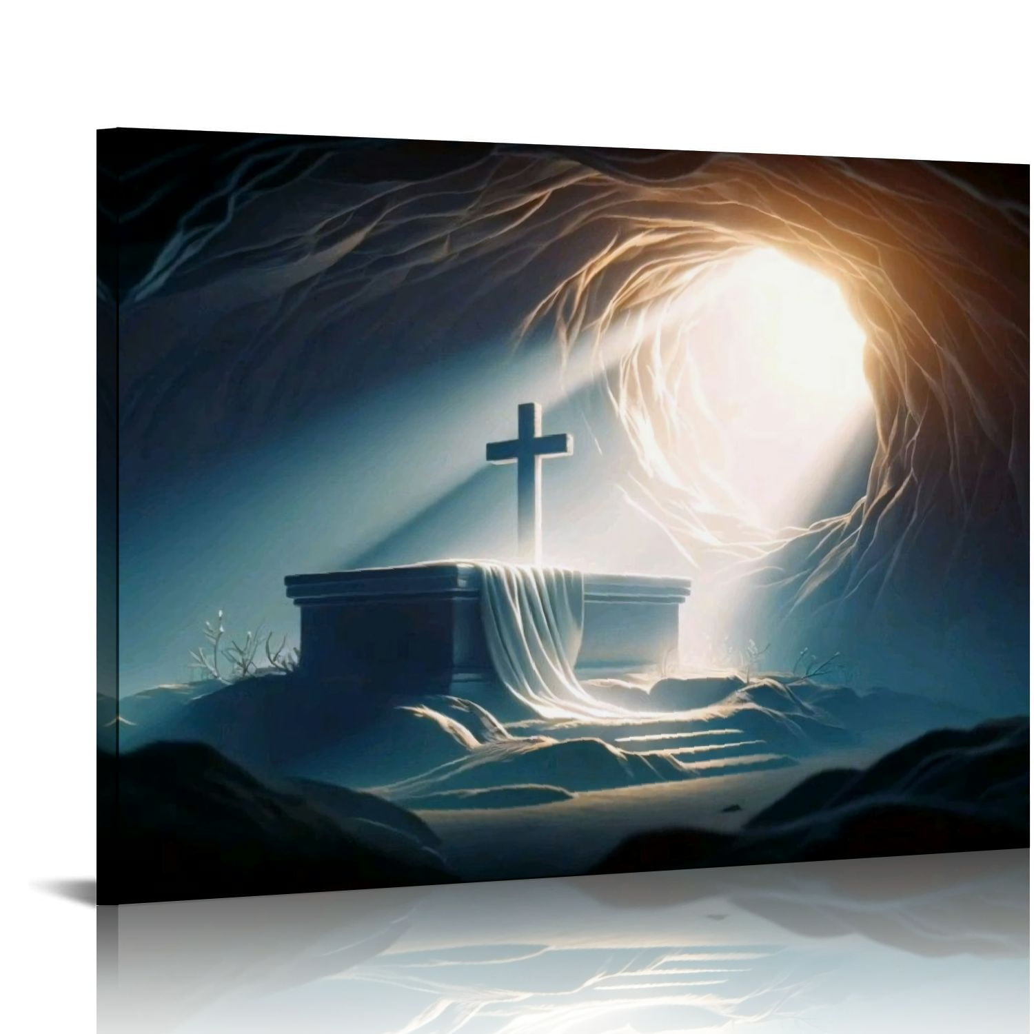 Christian Jesus Wall Art Jesus Leaves the Tomb Canvas Painting Resurrected Savior Leaves the ...