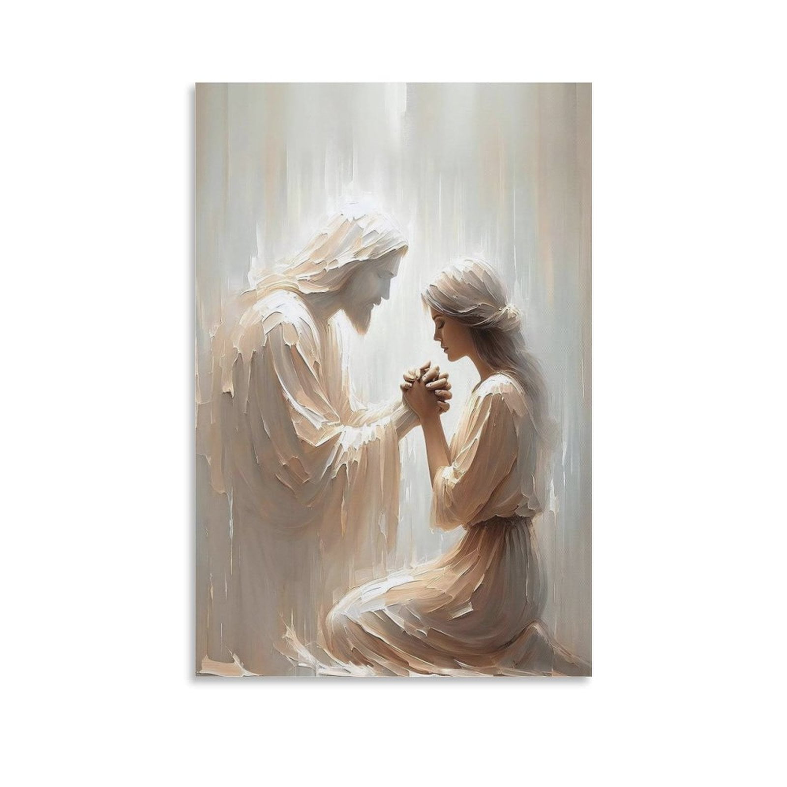 Christian Jesus Wall Art Jesus And Woman Praying Art Poster Canvas ...