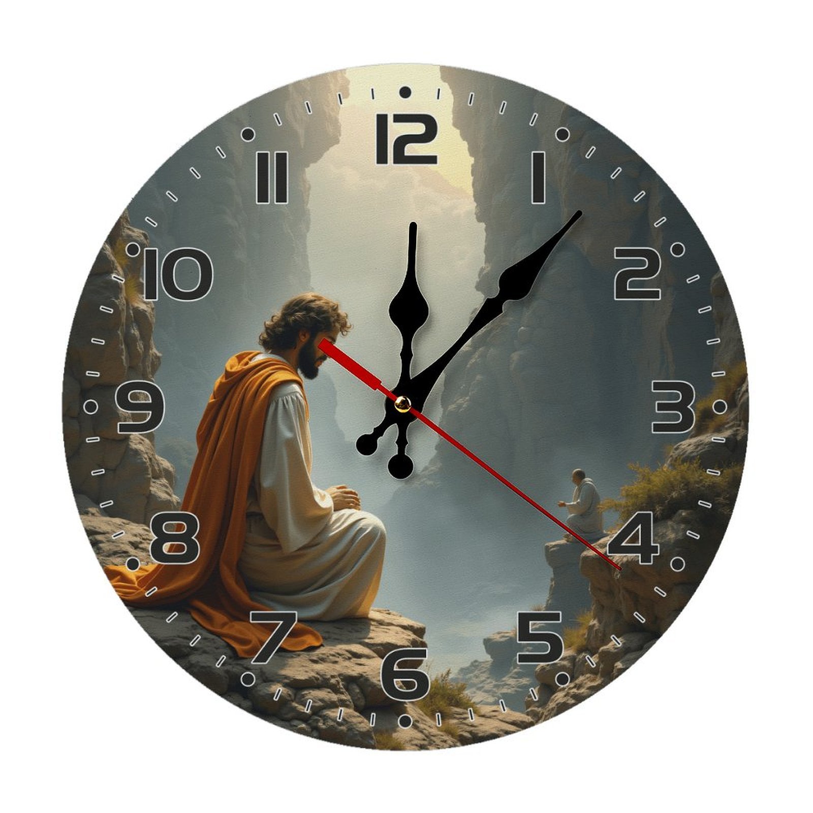 Christian Jesus Wall Clock 10 Inch Silent Non Ticking Round Clock ...