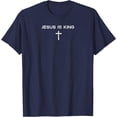 Christian Jesus is King Cross Faith T-Shirt for Men and Women - Simple ...