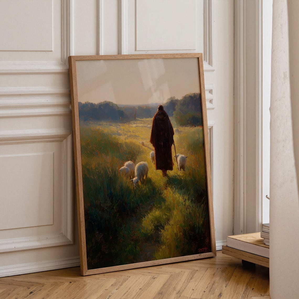 Christian Jesus the Good Shepherd Artwork Faith Landscape Home Décor ...