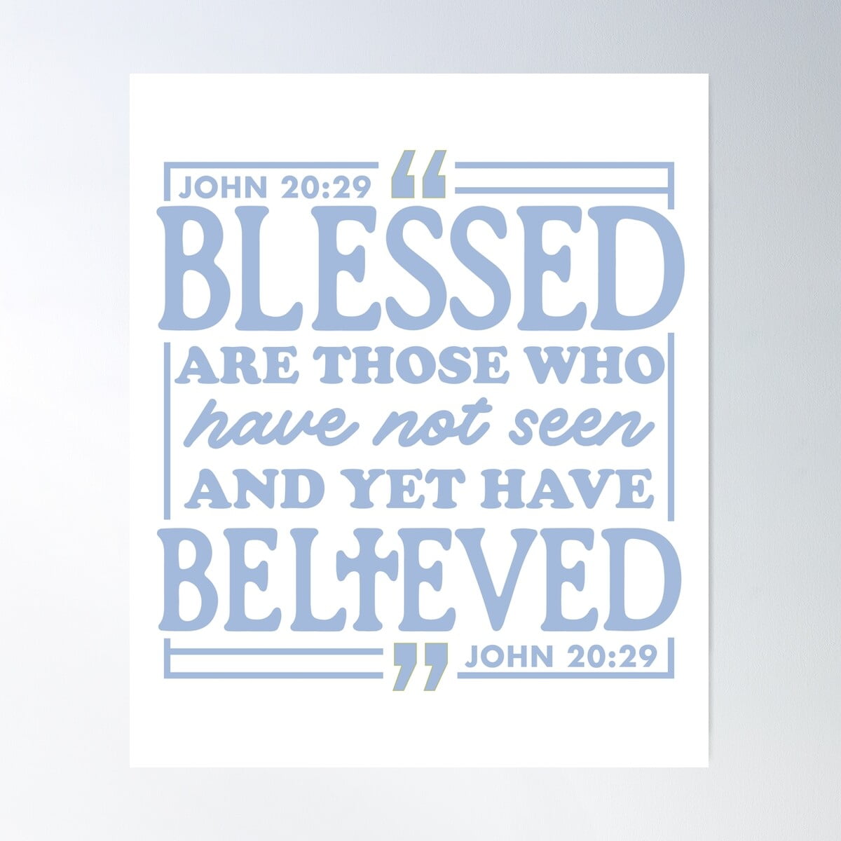 Christian John 20:29 Bible Verse Poster Wall Art, Modern Wall Decor For ...