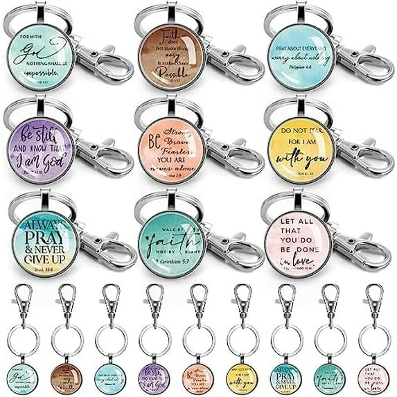 Christian Keychain Bulk Bible Verse Religious Keychain Scripture Quote ...