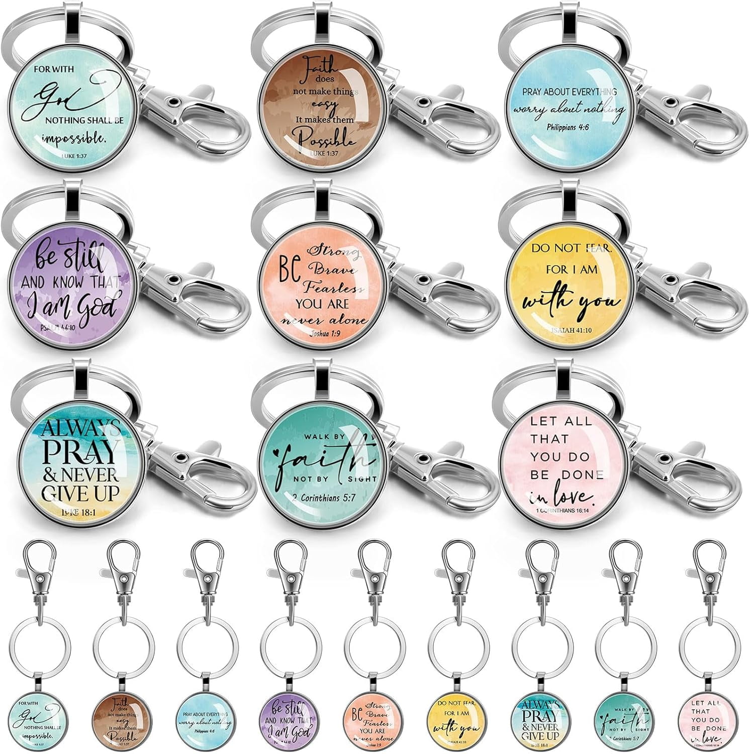Christian Keychain Bulk Bible Verse Religious Keychain Scripture Quote ...