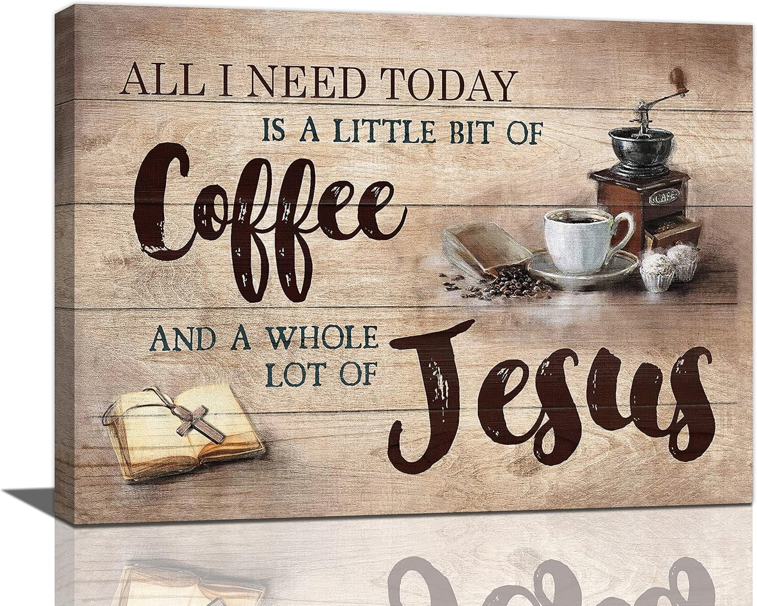 Christian Kitchen Wall Art Coffee Bread Wall Decor Rustic Coffee Theme ...