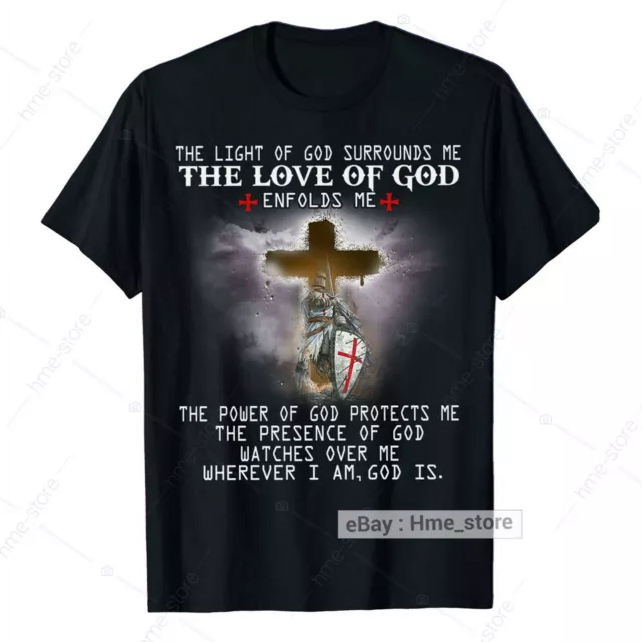 Christian Knight Templar T-Shirt The Light Of God Prayers Warrior Of ...