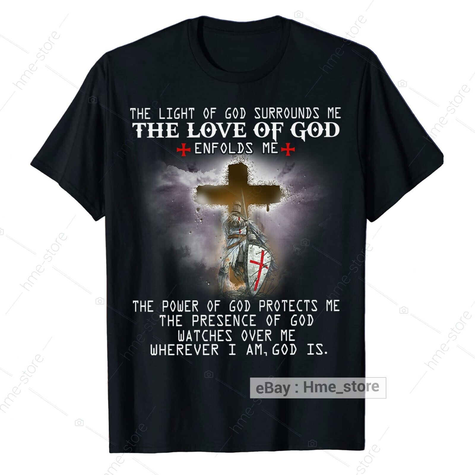 Christian Knight Templar T-Shirt The Light Of God Prayers Warrior Of ...