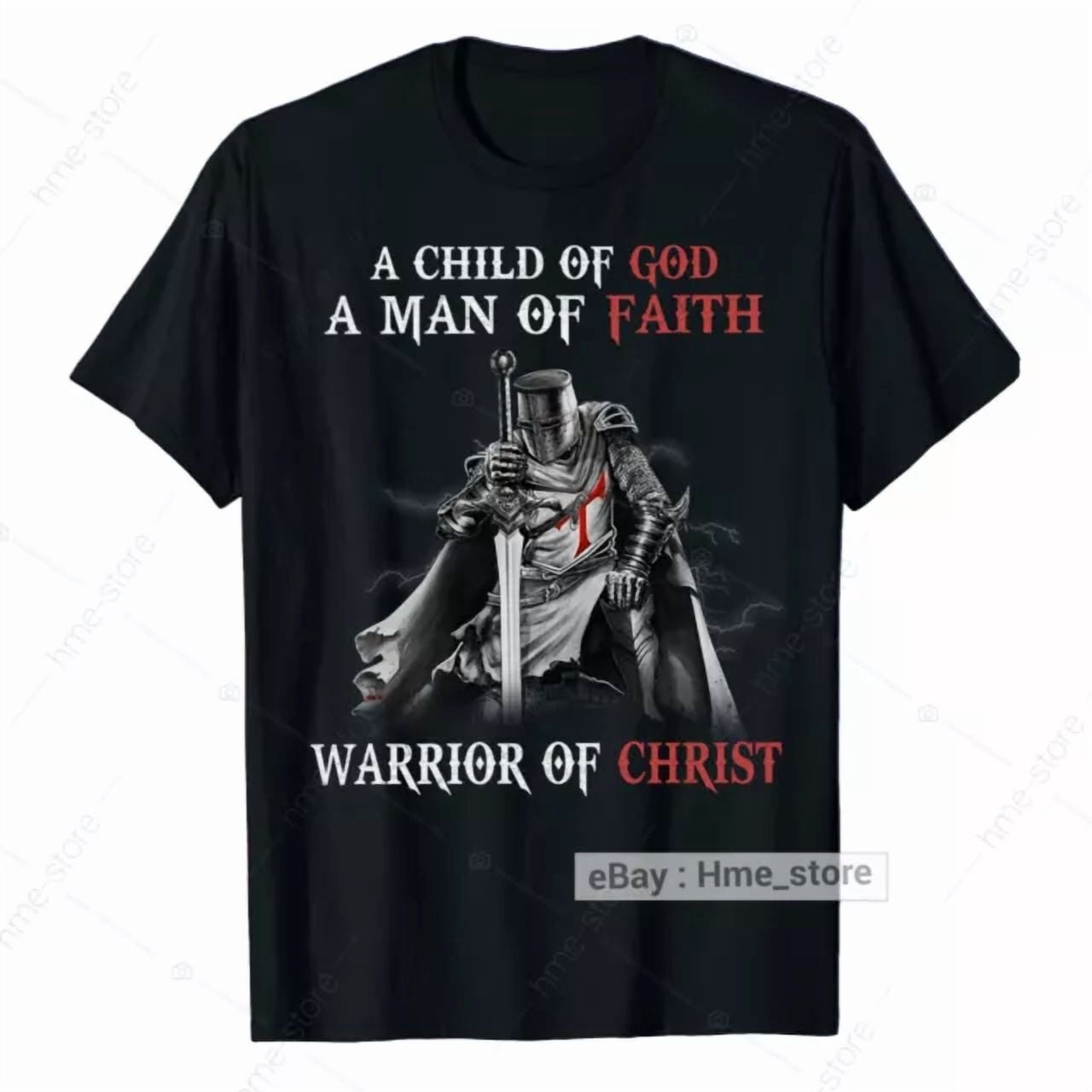 Christian Knight Templar T-Shirt Warrior Of Christ Man Of Faith Child ...