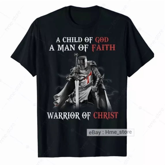 Christian Knight Templar T-Shirt Warrior Of Christ Man Of Faith Child ...