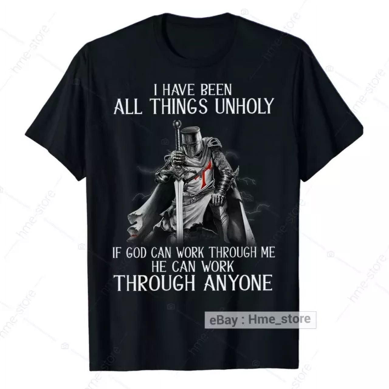 Christian Knight Templar T-Shirt Warrior Of God Can Work Through Me ...