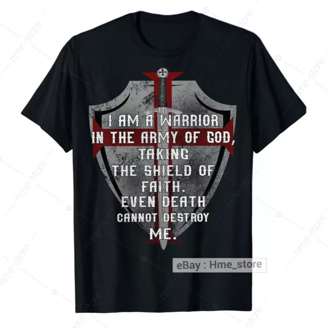 Christian Knight Templar Taking Shield Of Faith T-Shirt Warrior Army Of ...