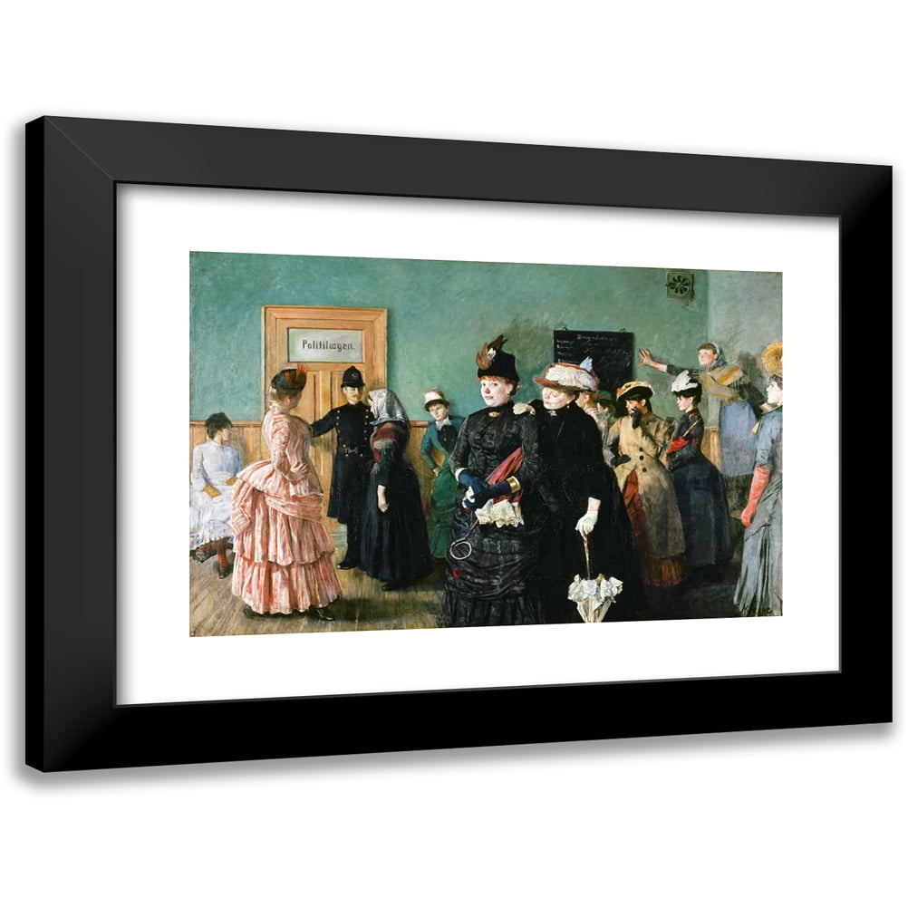 Christian Krohg 18x13 Black Modern Framed Museum Art Print Titled - Albertine to See the Police ...